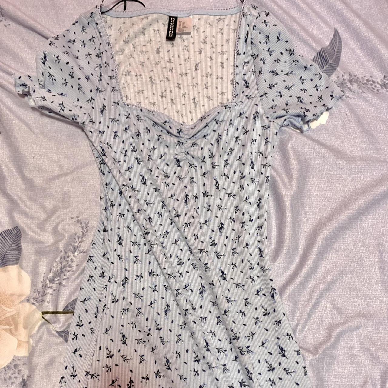 Coquette H&M blue floral dress, XS Worn... - Depop