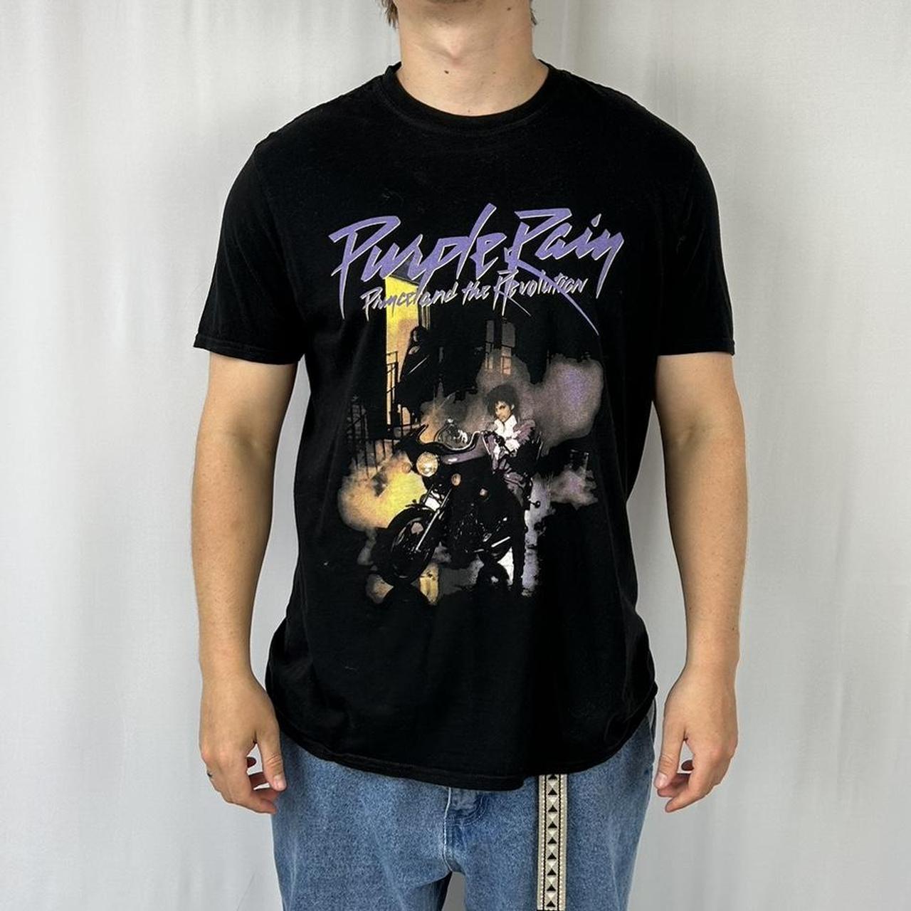 Prince graphic purple rain t shirt in black. Size -... - Depop