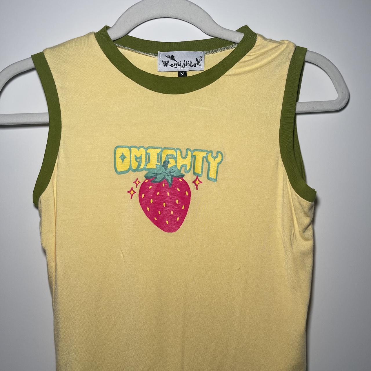 O-MIGHTY Cute yellow strawberry tank 🍓 - Depop