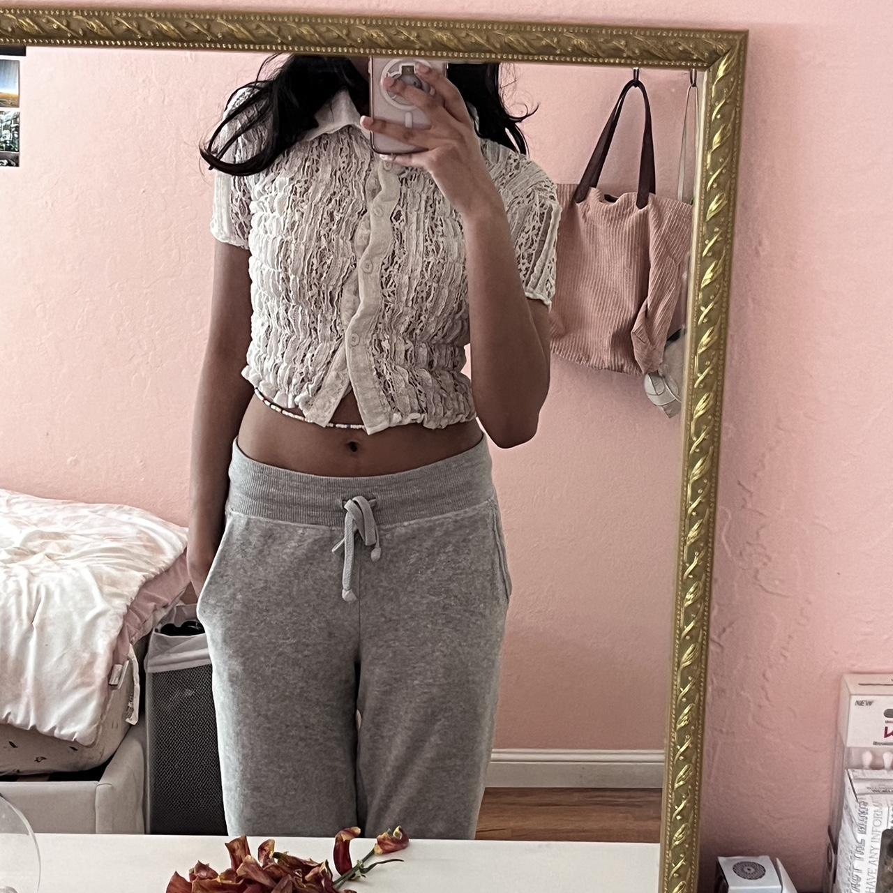 yesstyle size s lace button down short sleep crop... - Depop