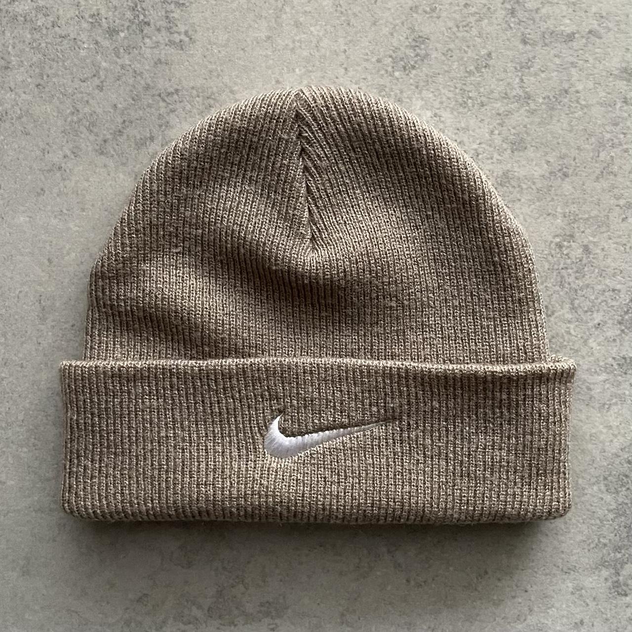 Vintage 90's Nike Cream Brown Essential Embroidered... - Depop