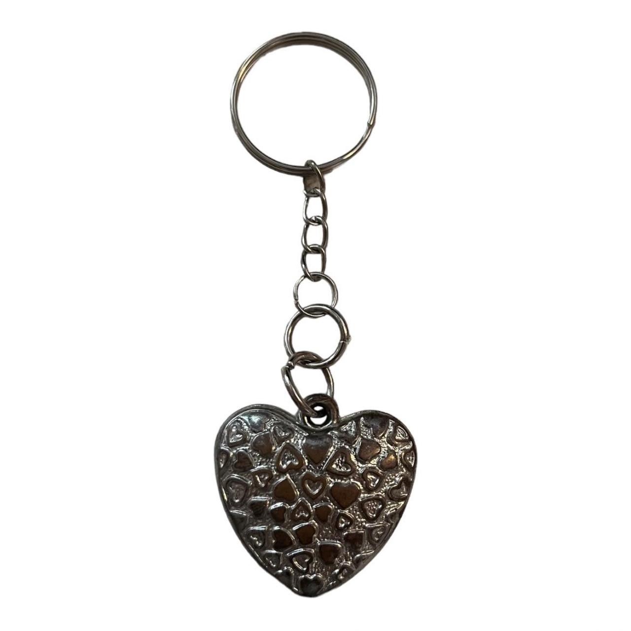 metal heart keychain size of a half dollar coin... - Depop