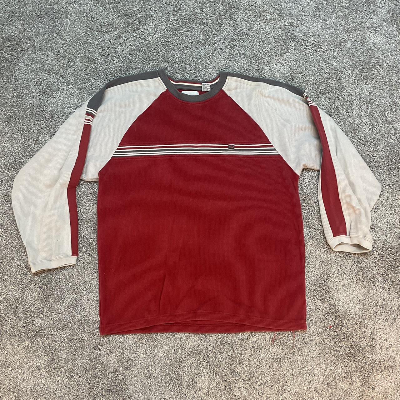 Point Zero Red White Long Sleeved Sweater Size:... - Depop