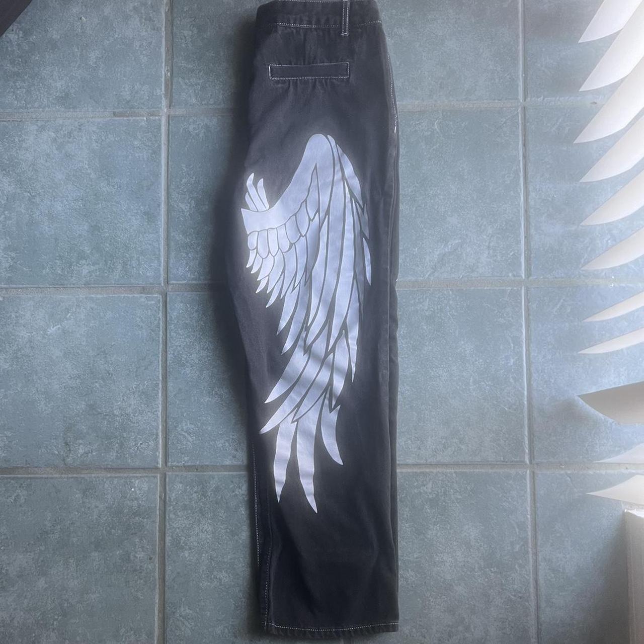 Men’s Large y2k Angel wing pants! #y2k #thrifts... - Depop