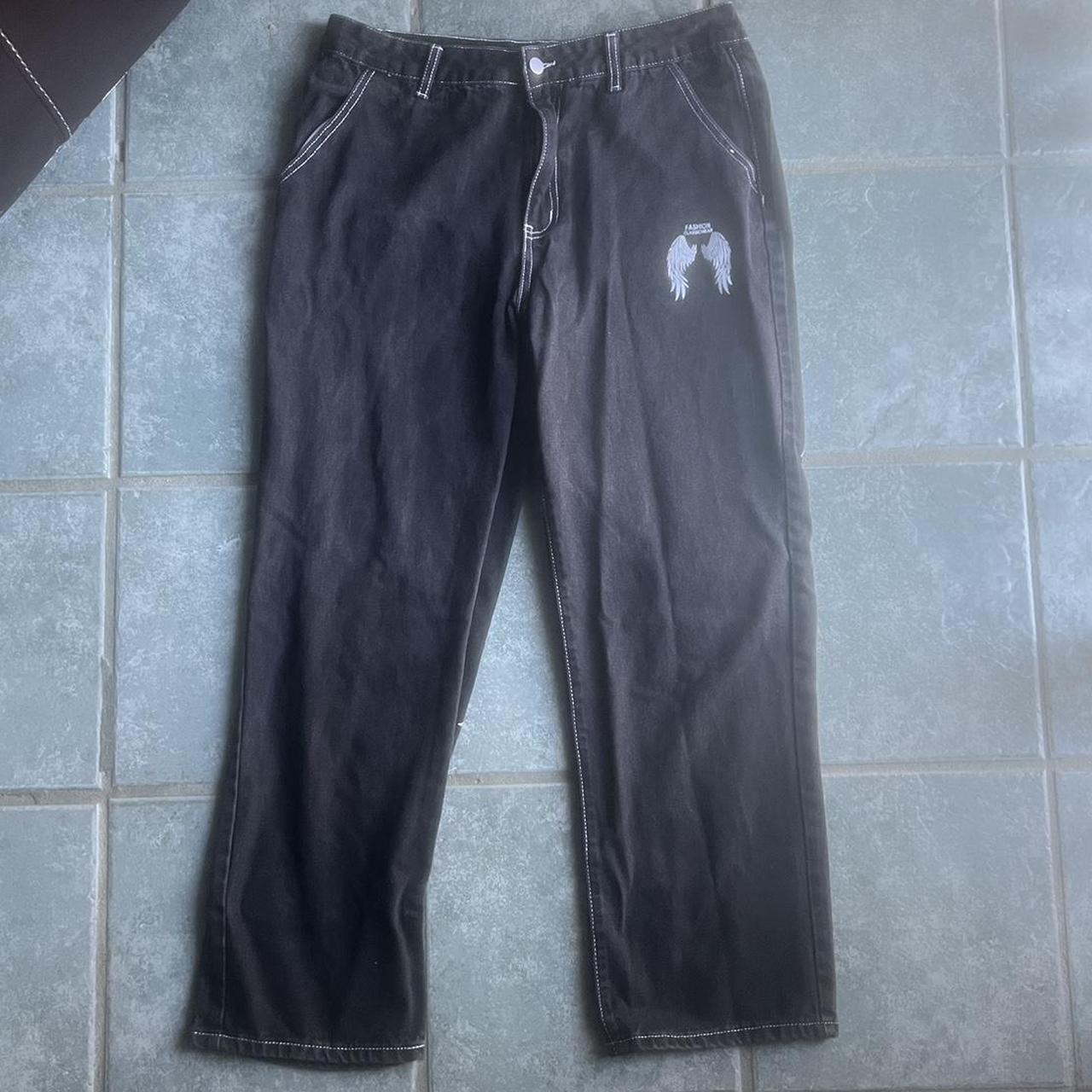 Men’s Large y2k Angel wing pants! #y2k #thrifts... - Depop
