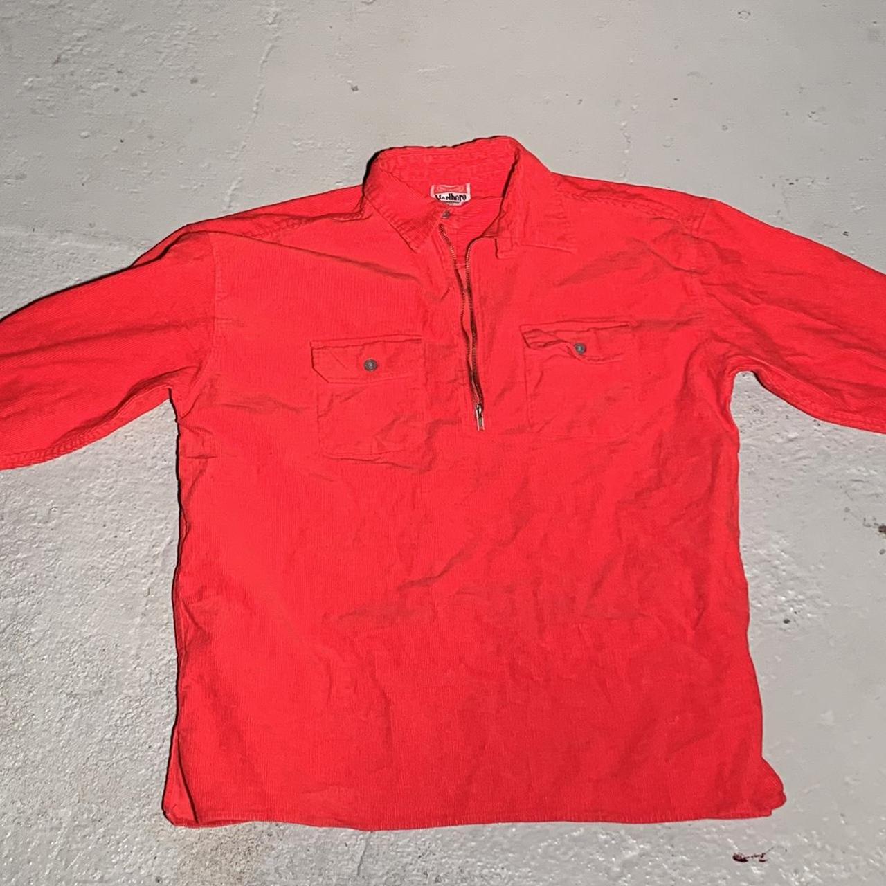 Marlboro Corduroy 3/4th zip long sleeve top Perfect... - Depop