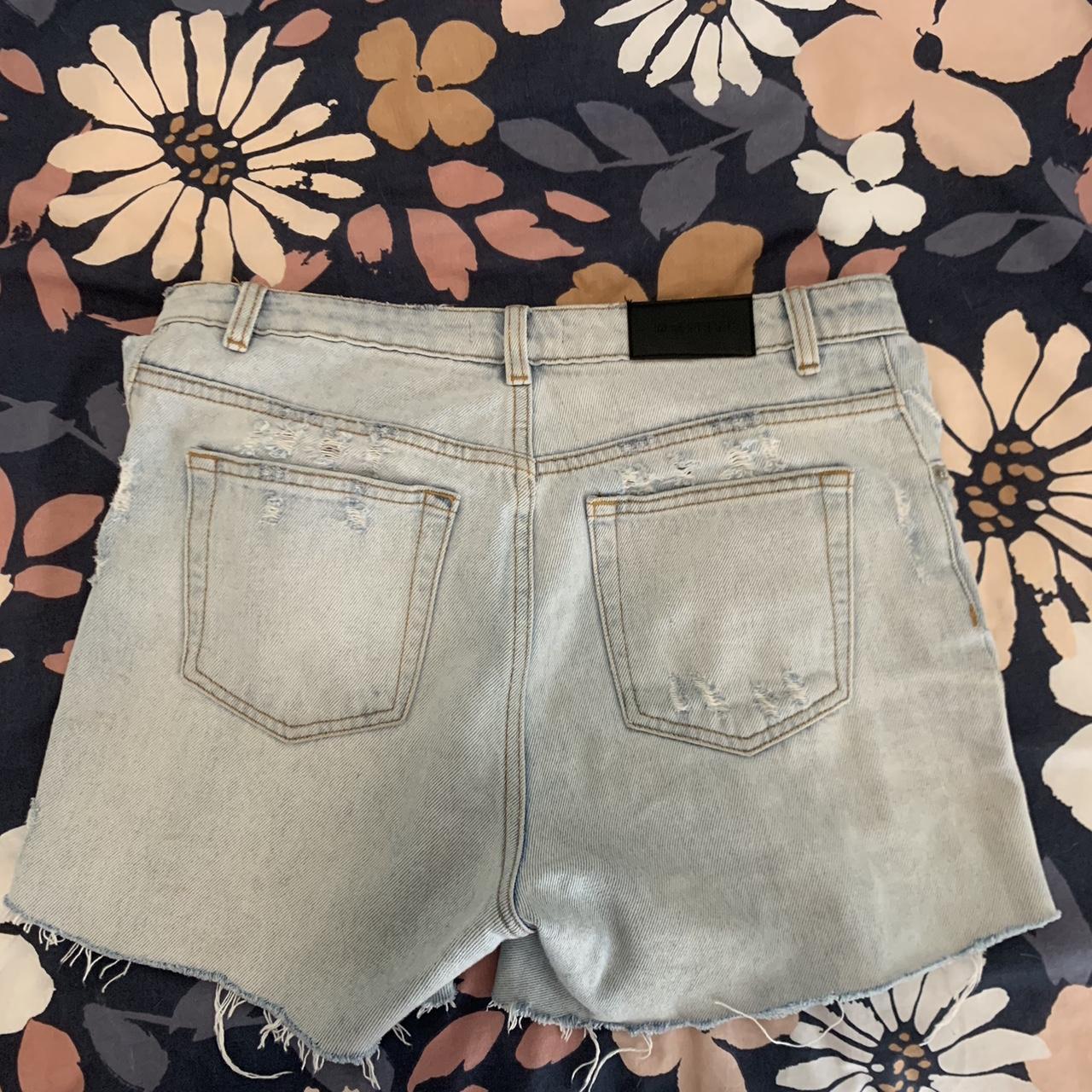 glassons light blue high waisted denim shorts size 8 - Depop