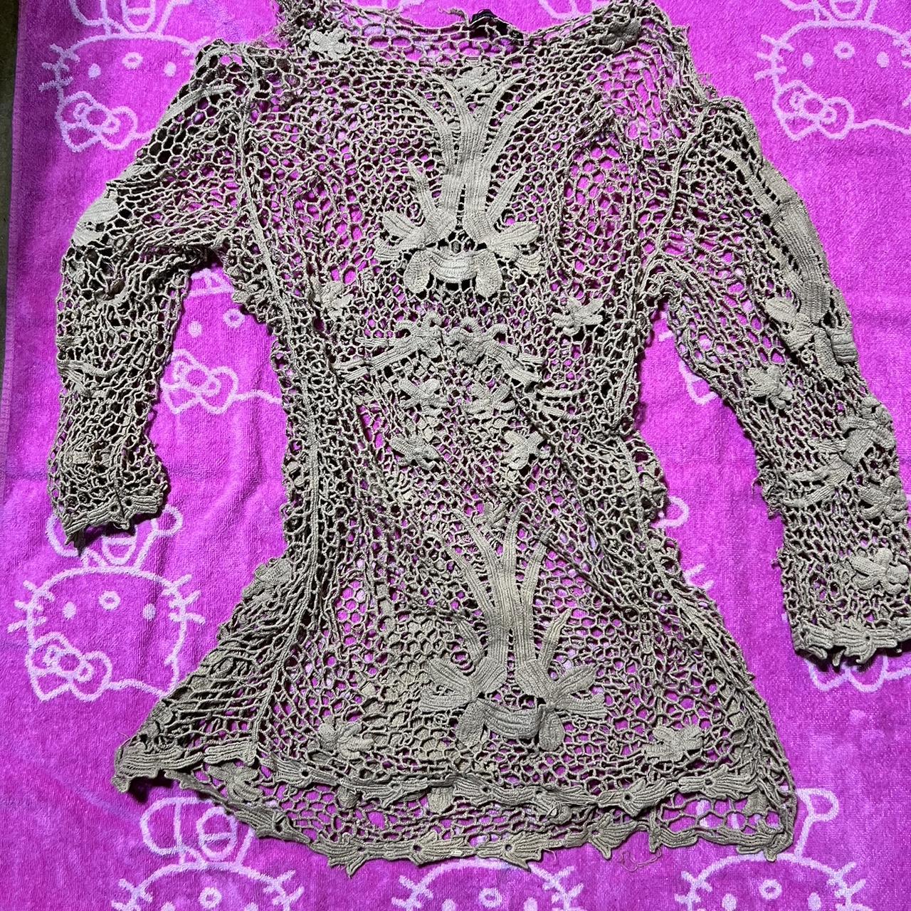 distressed knit fishnet top. #alt #distressed #layering - Depop