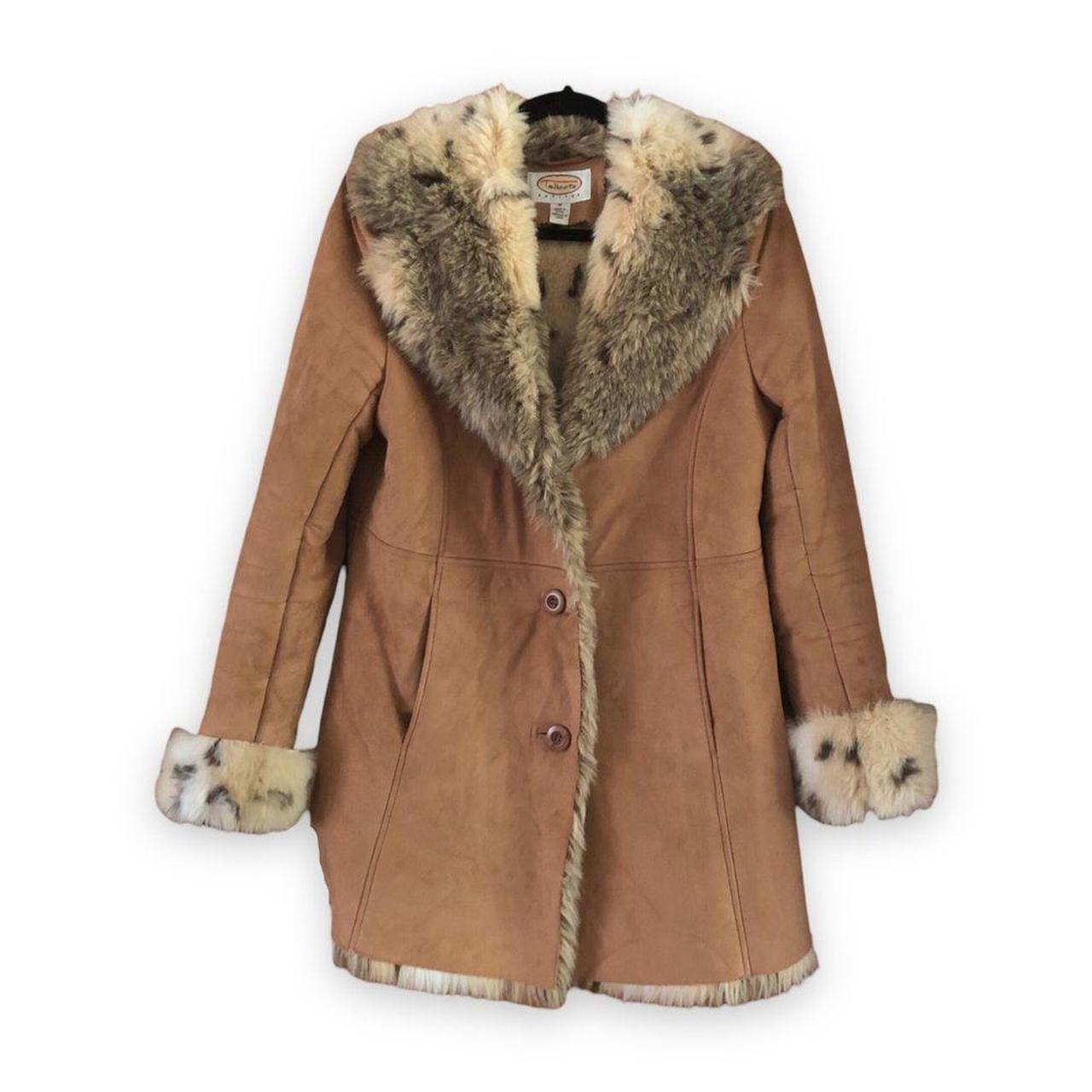 Vintage Talbots Penny Lane Faux Suede Faux Fur Light... - Depop