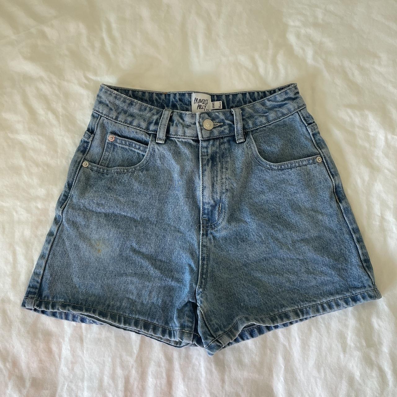 princess polly jean shorts size us 2 small ink... - Depop