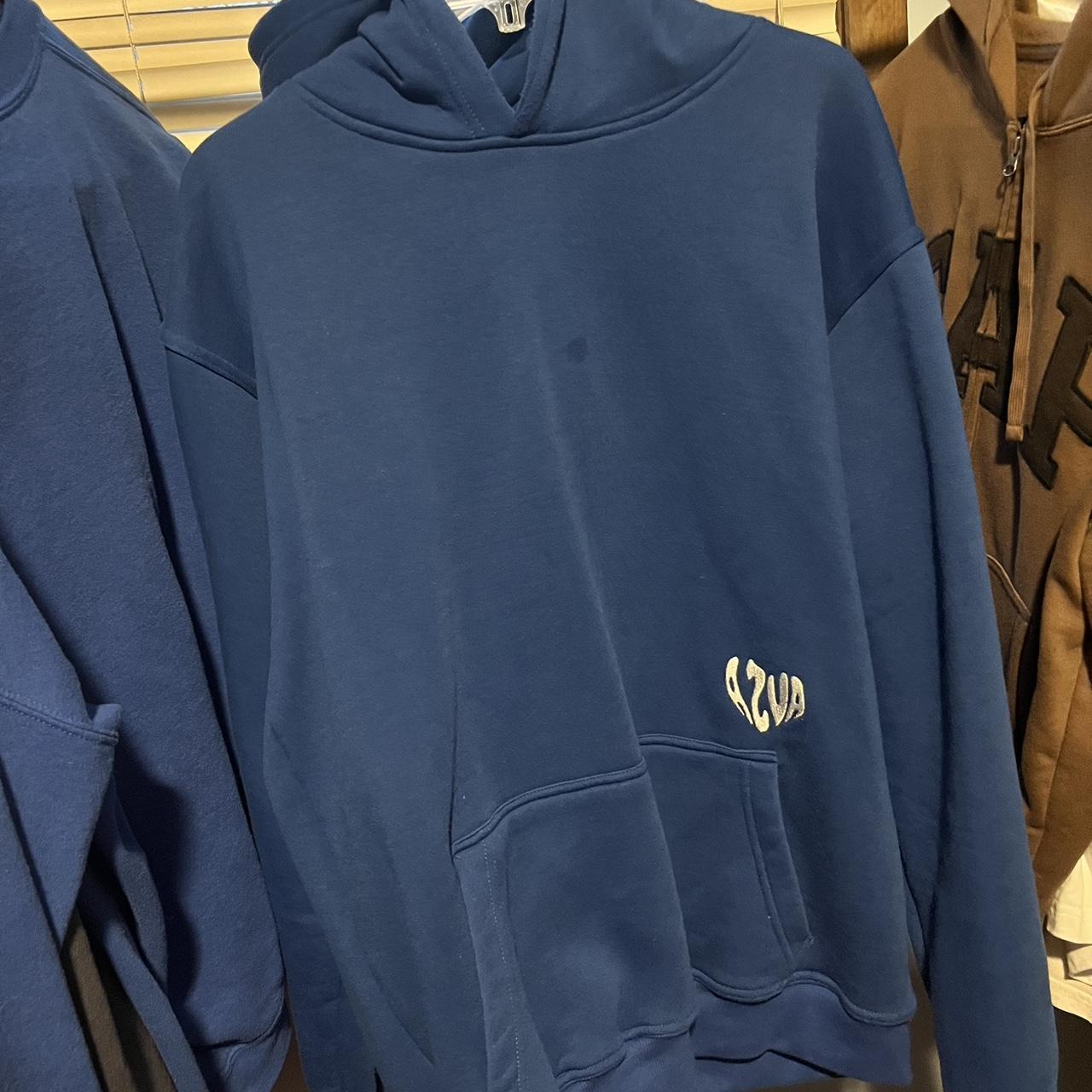 Azva “About Last Night” puff print hoodie Sz L Worn... - Depop