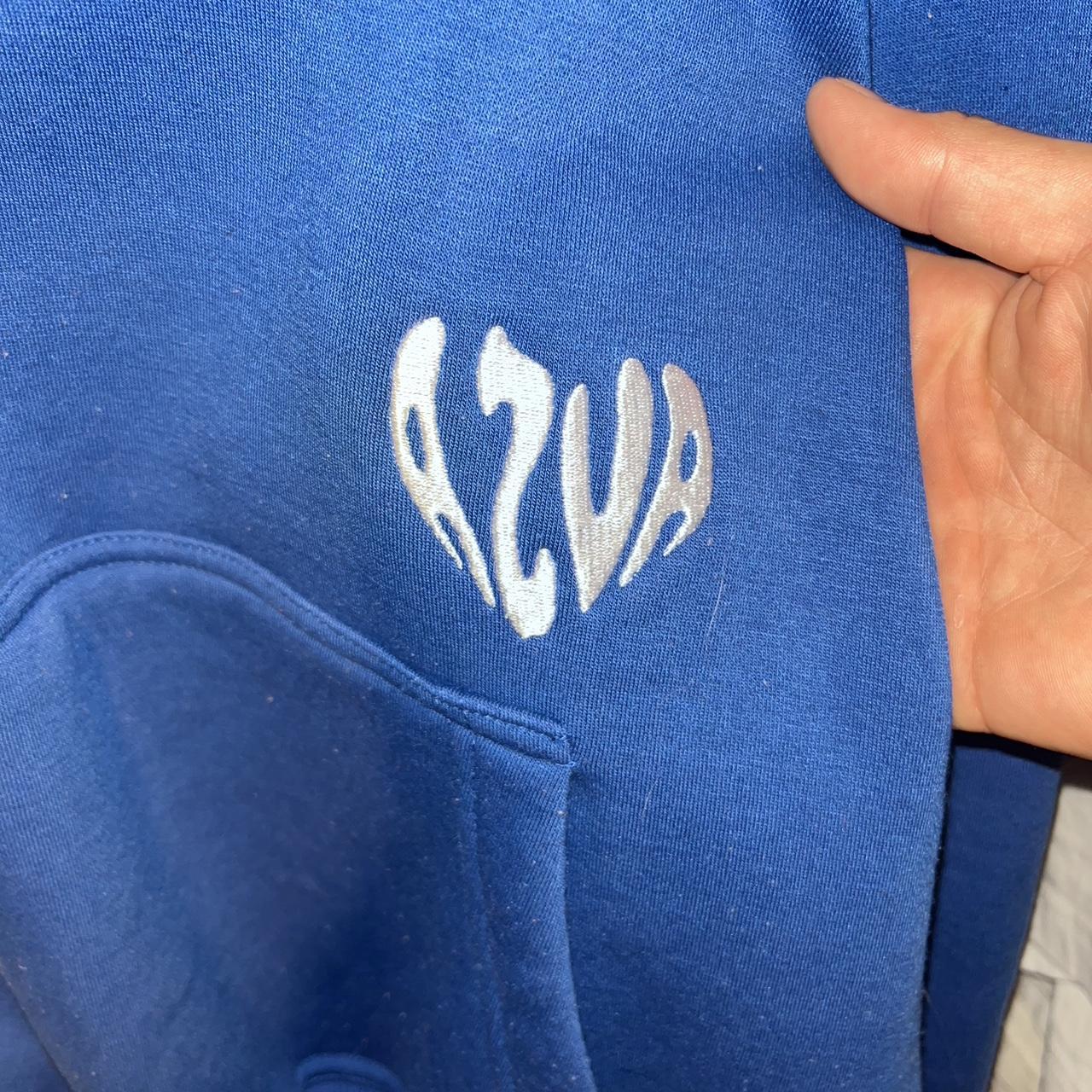 Azva “About Last Night” puff print hoodie Sz L Worn... - Depop