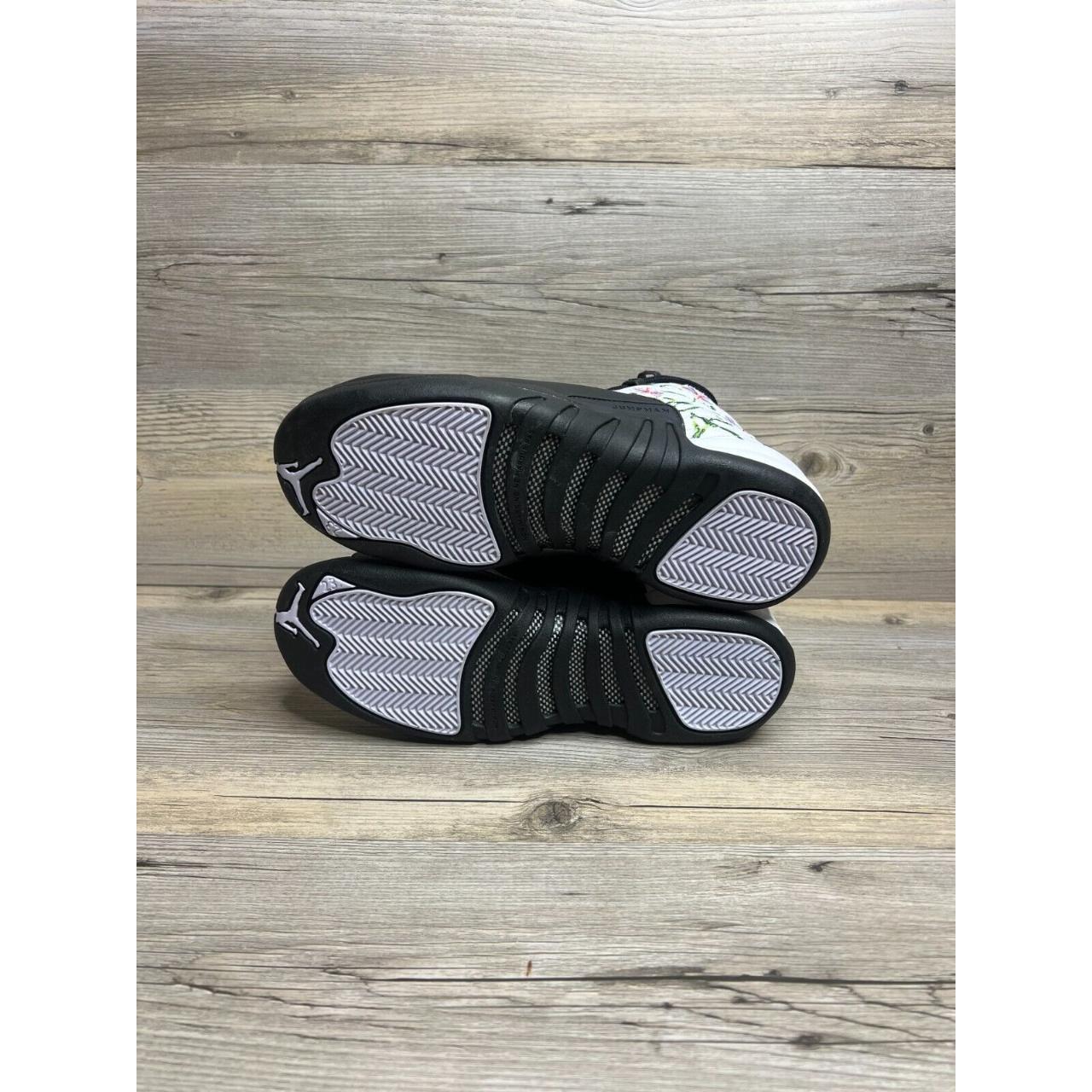 Nike Air Jordan 12 Retro Floral GS Size 6Y White... - Depop