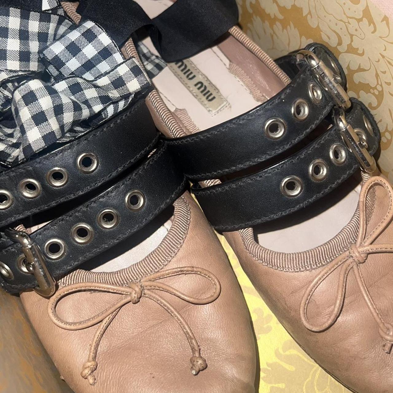 miu miu ballet strap flats 🥹 super cute and super... - Depop