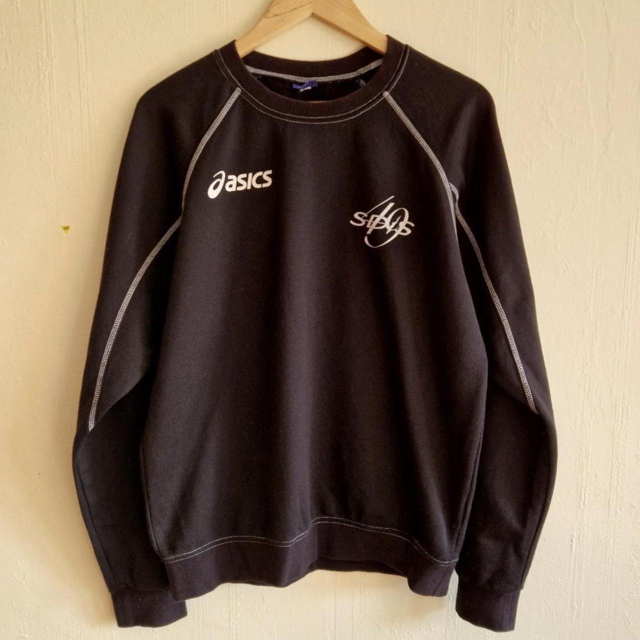 Ascis sweatshirt, long sleeve crew neck, big branded... - Depop