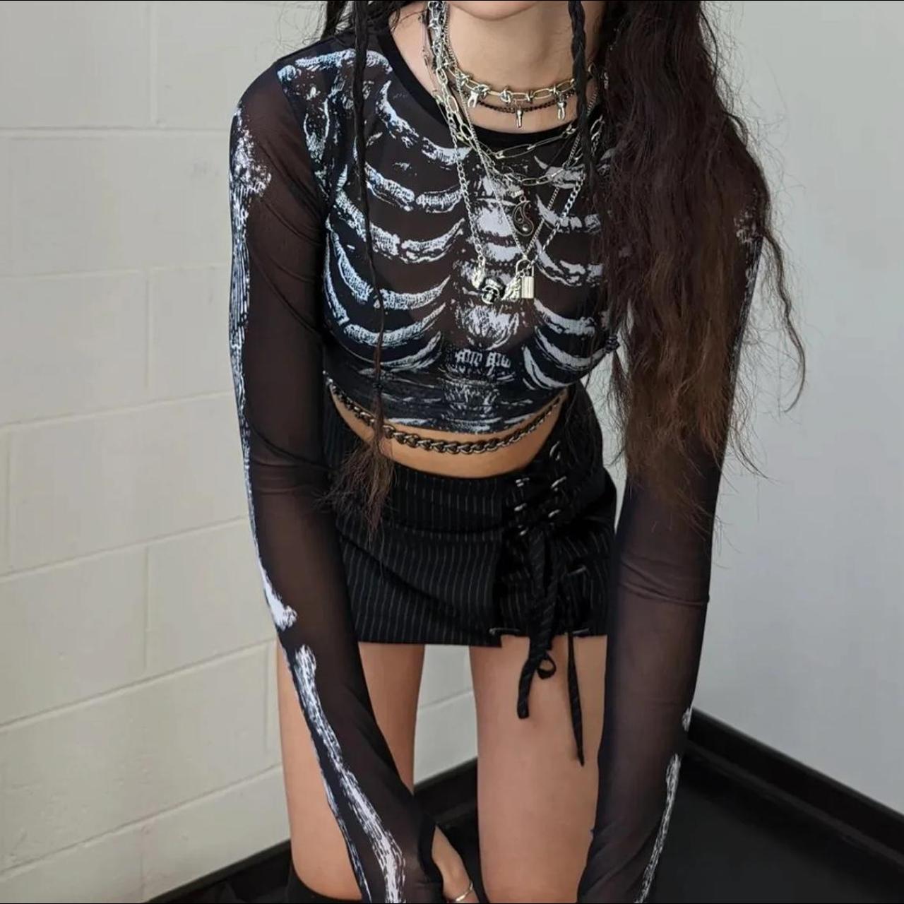 Dolls Kill - Skeleton Mesh Top - from Trickz N’... - Depop