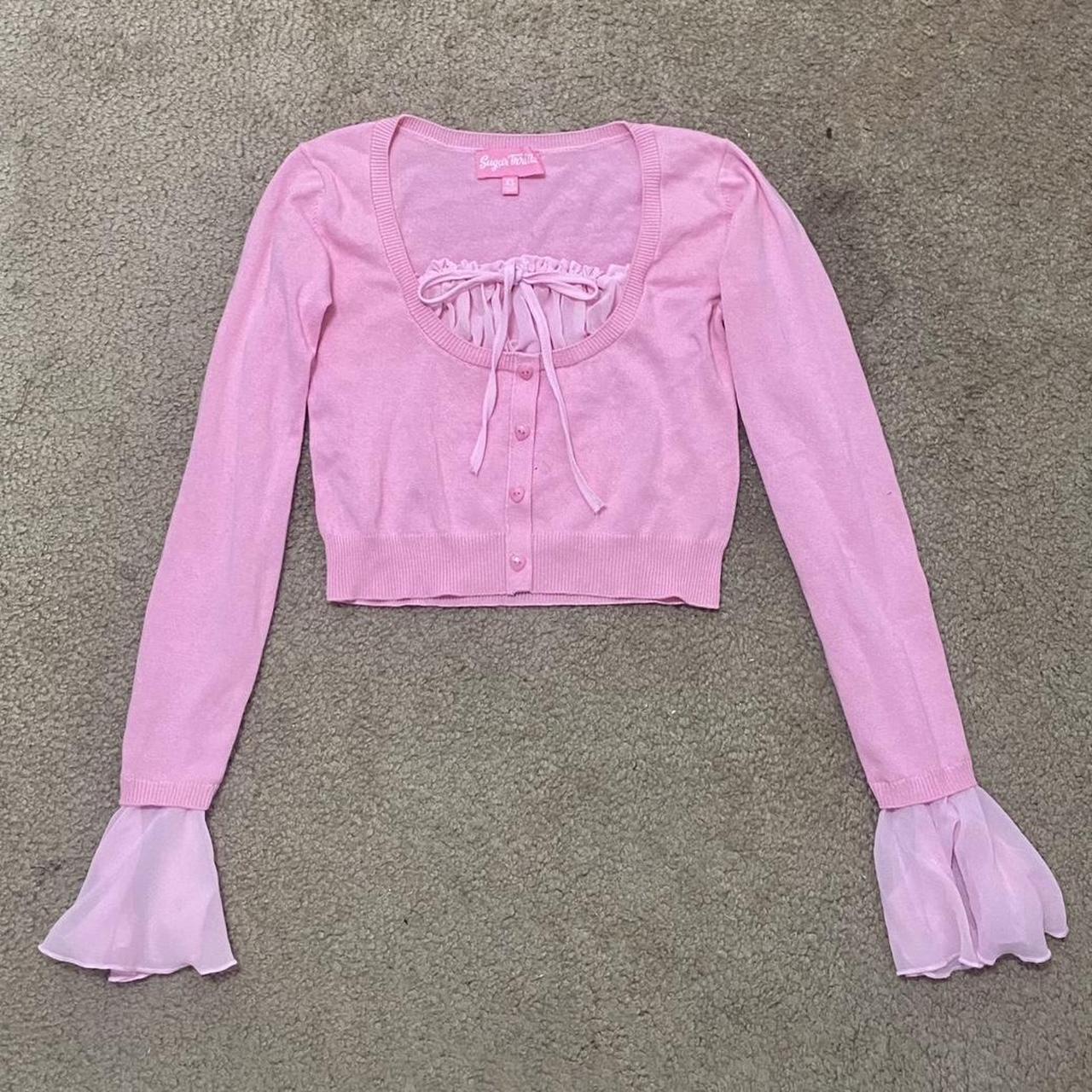 Pastel Pink Coquette Cardigan... - Depop