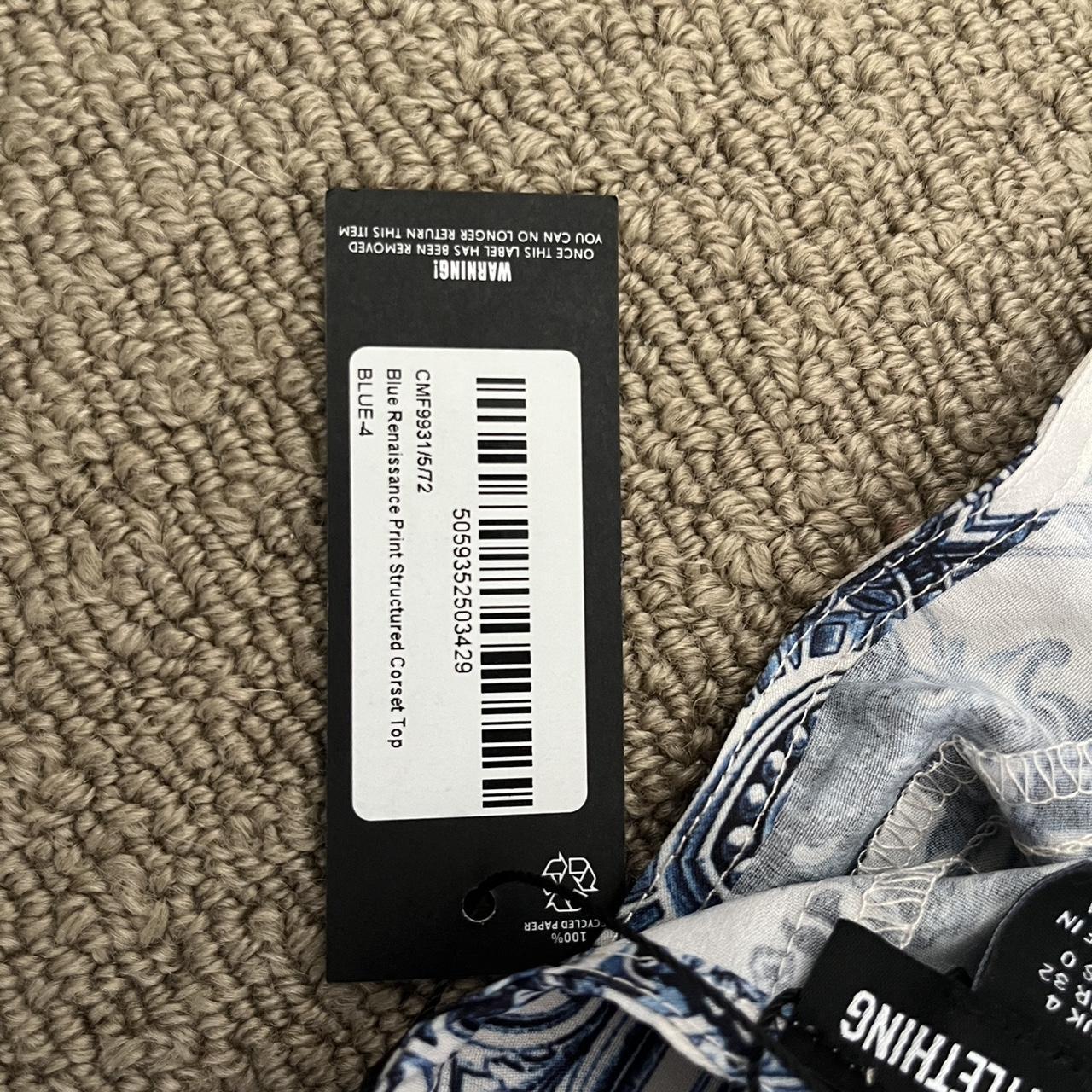 PrettyLittleThing Blue Renaissance Print Structured... - Depop