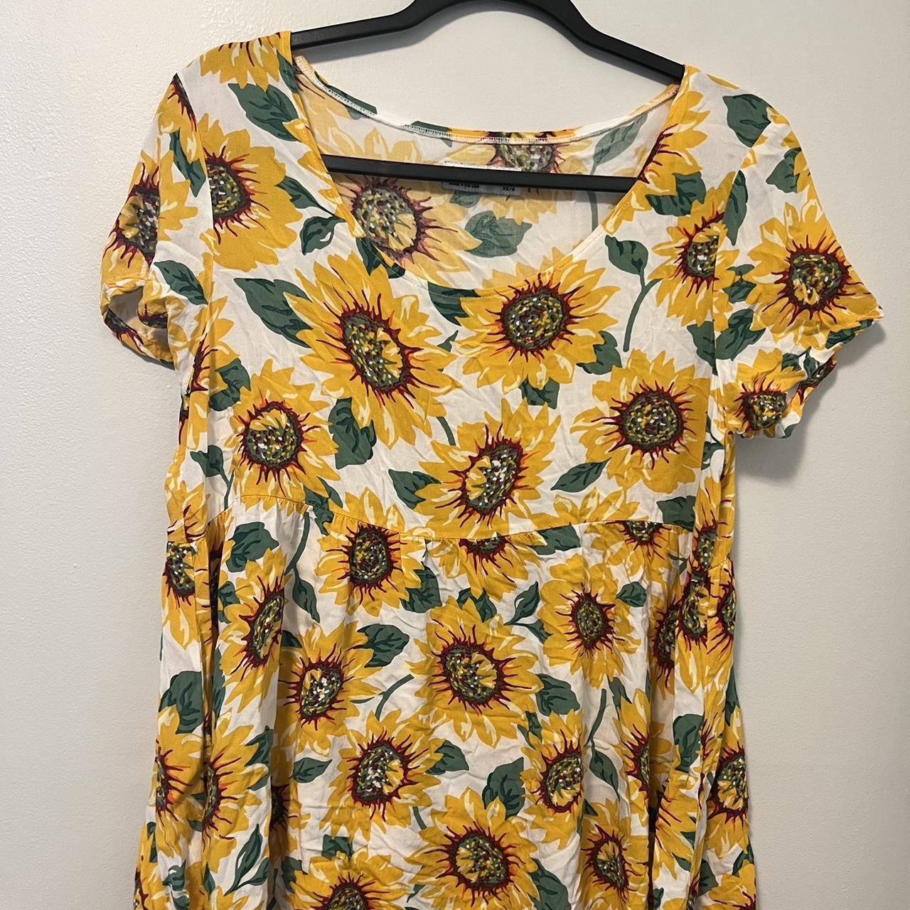 American Apparel sunflower dress. XS/S. Can be worn... - Depop