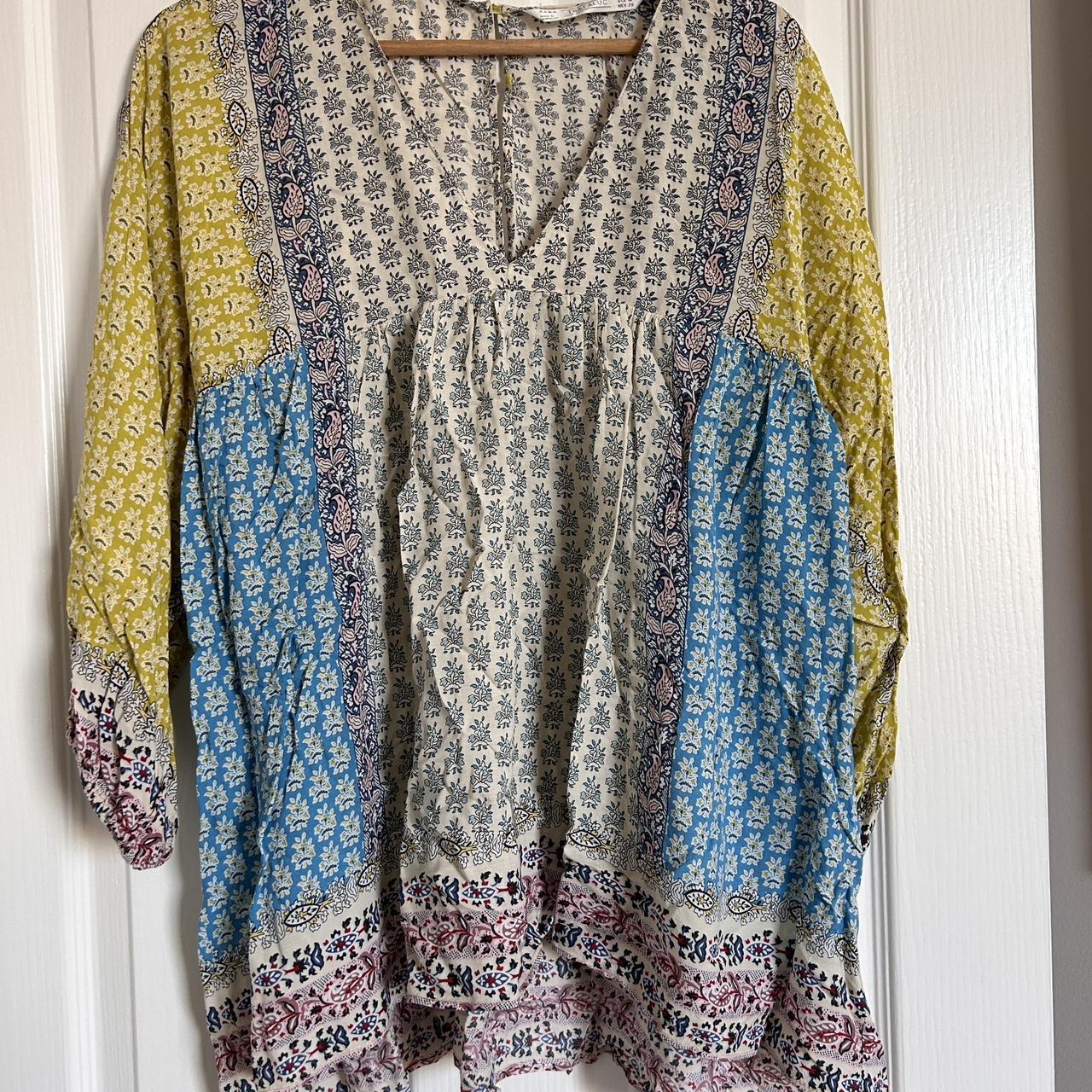 Boho casual colourful blouse - Depop