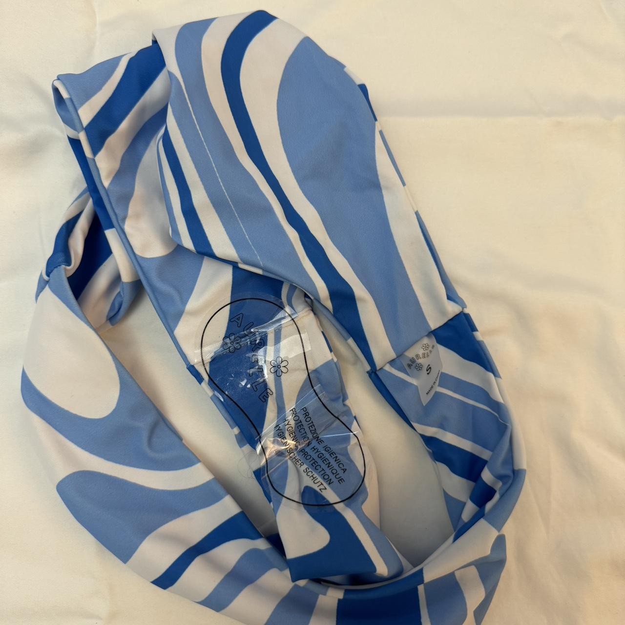 Aurelle Shop bikini set - white and blue size... - Depop