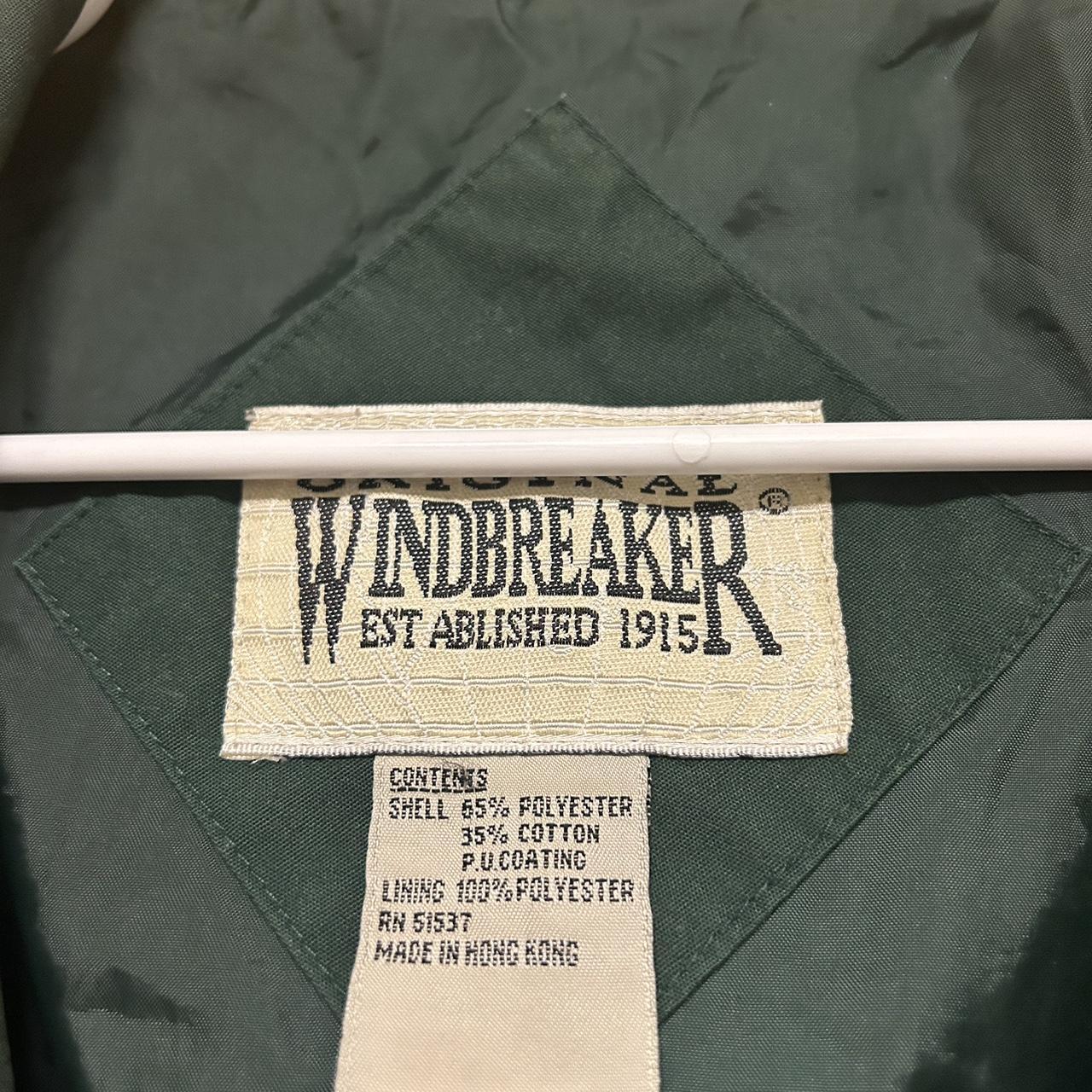 Vintage Green Original Windbreaker Circa 90s? Stain... - Depop