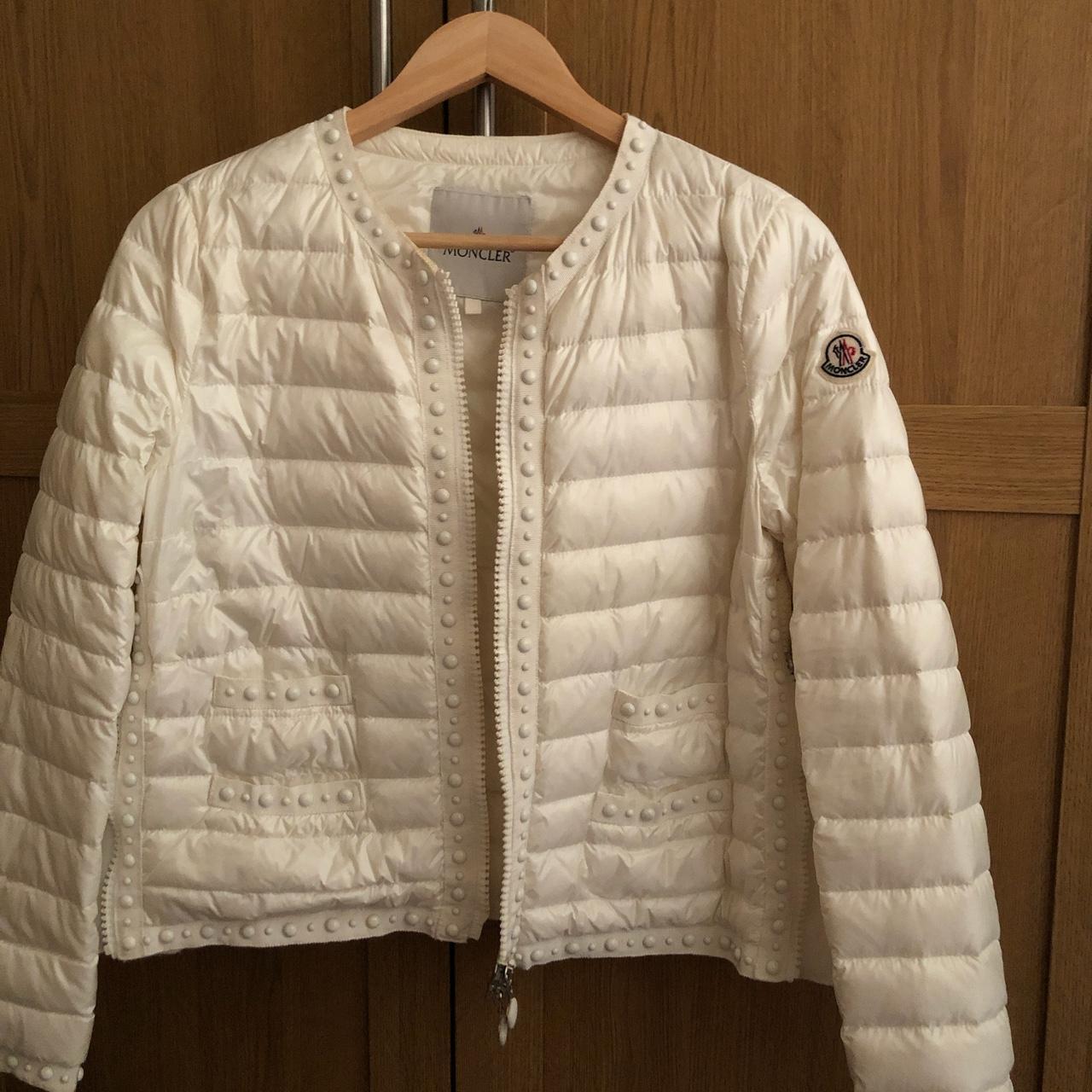 Beautiful very rare piece of Moncler jacket in cream... - Depop