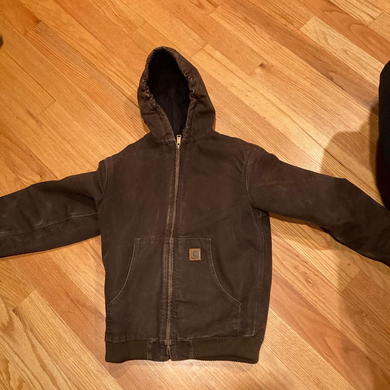 Brown Carharrt Work Jacket Kids XL fits like Men’s... - Depop