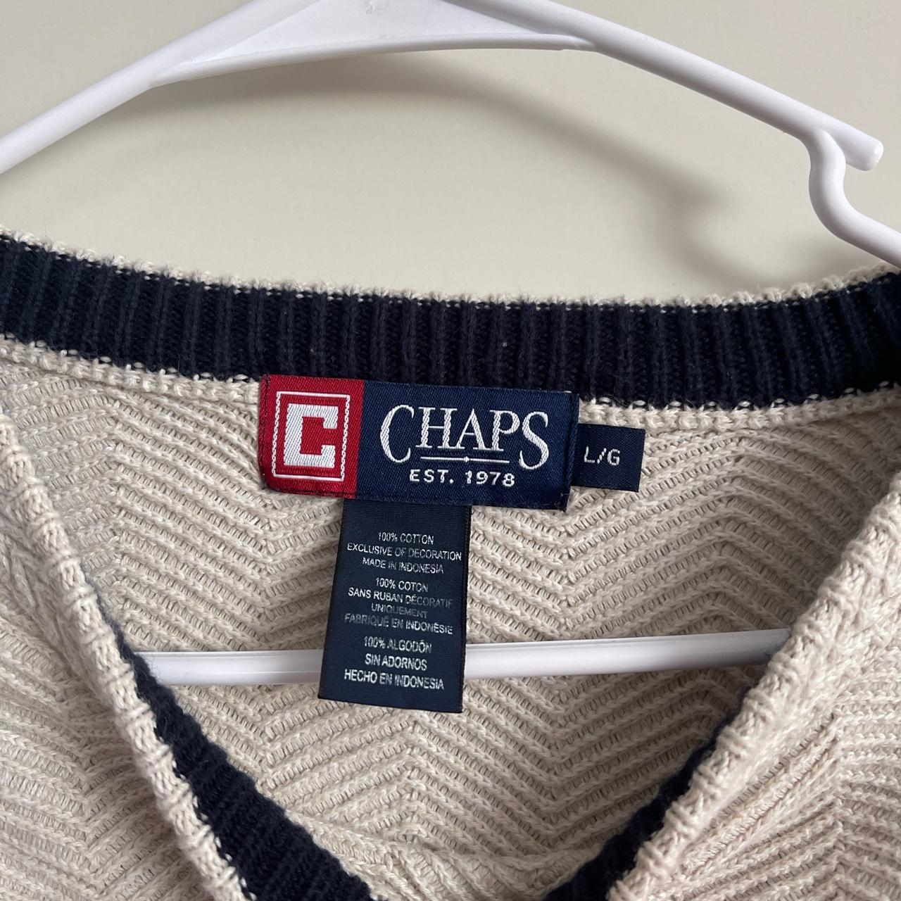 Men’s Large Beige Chaps Sweater Fits like a XL - Depop