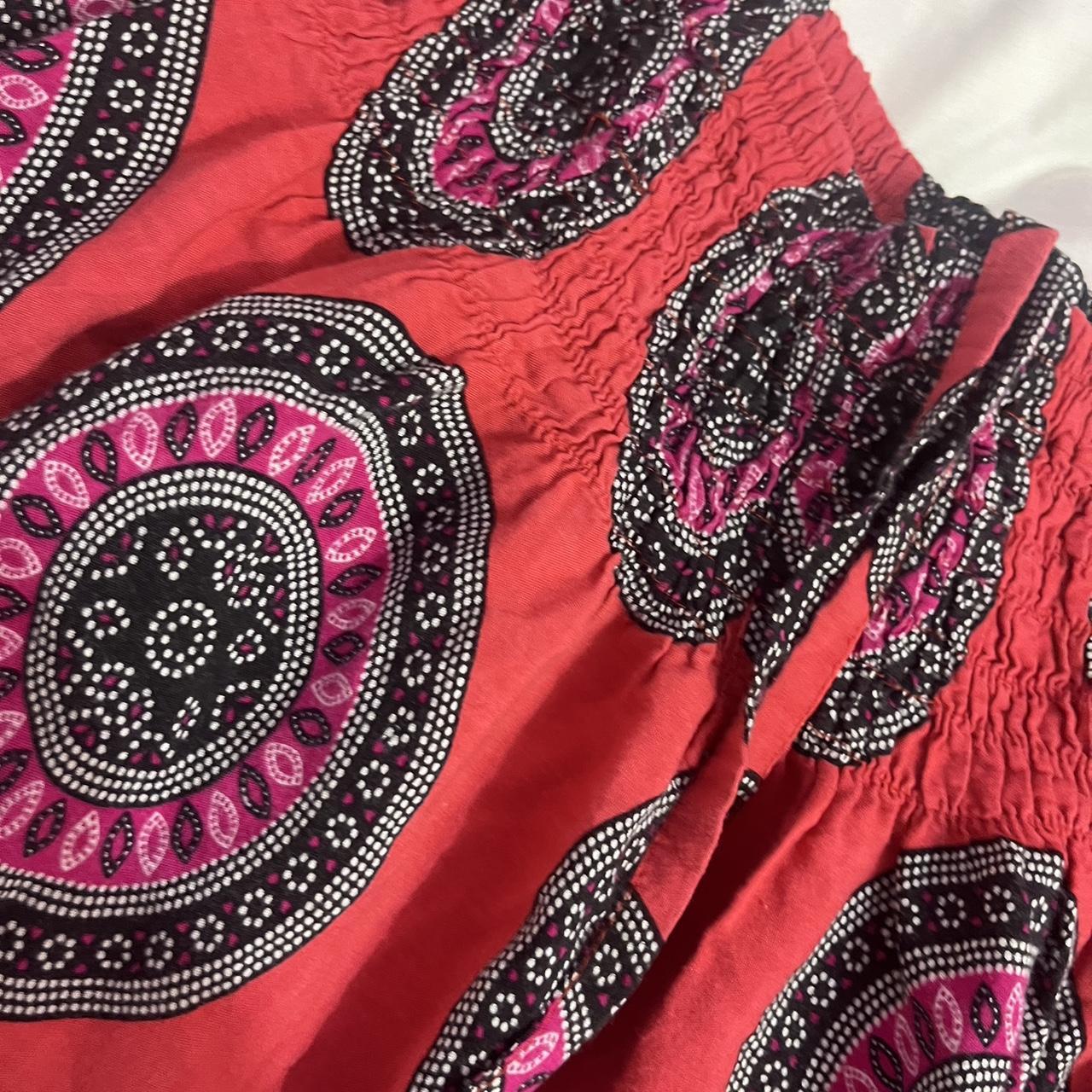 Hippe baggy loose pants flowy and so cute. red... - Depop