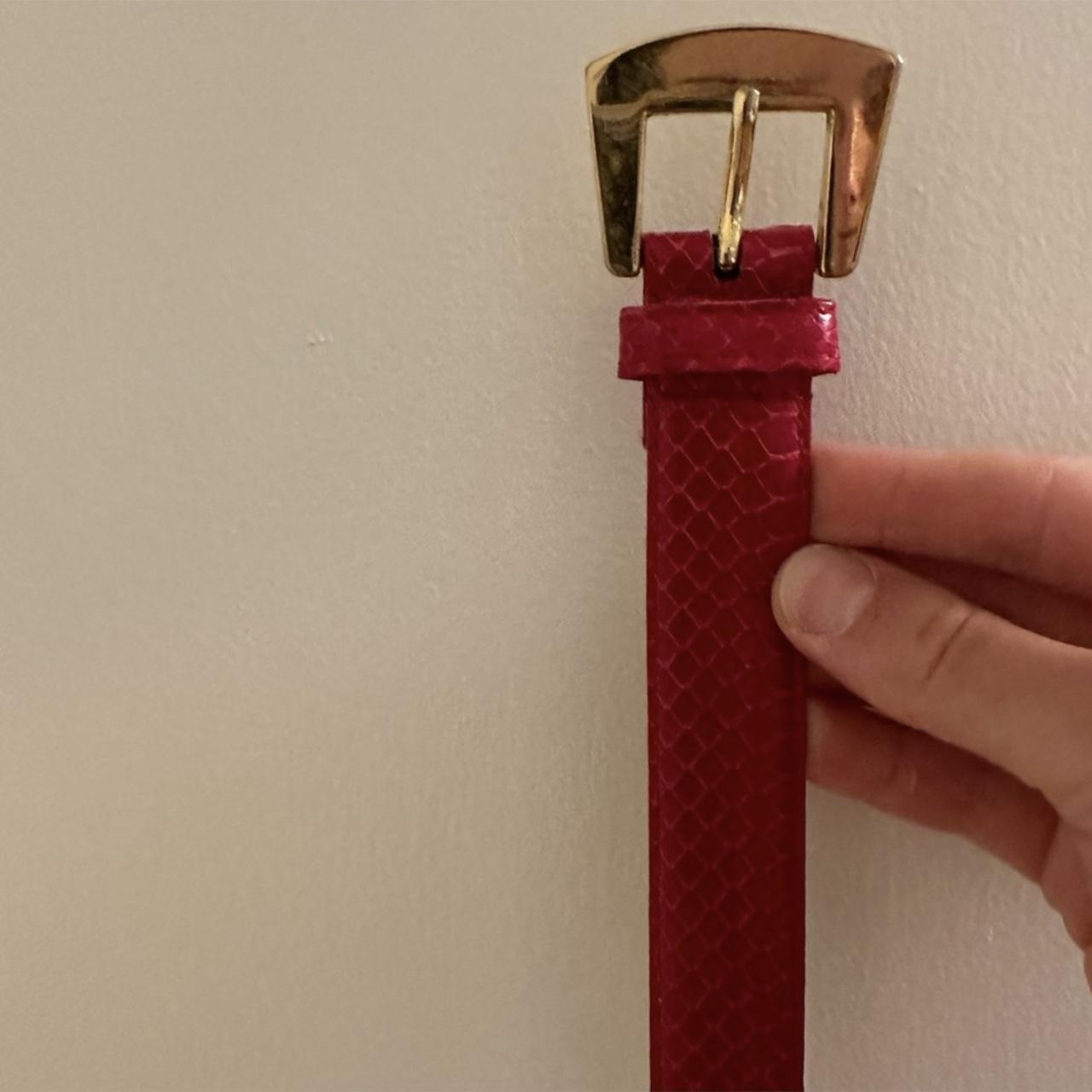 Jana red genuine snake skin belt. Size M... - Depop