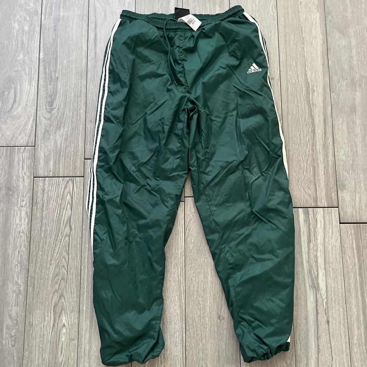 Adidas Men's Green and White Joggers-tracksuits | Depop