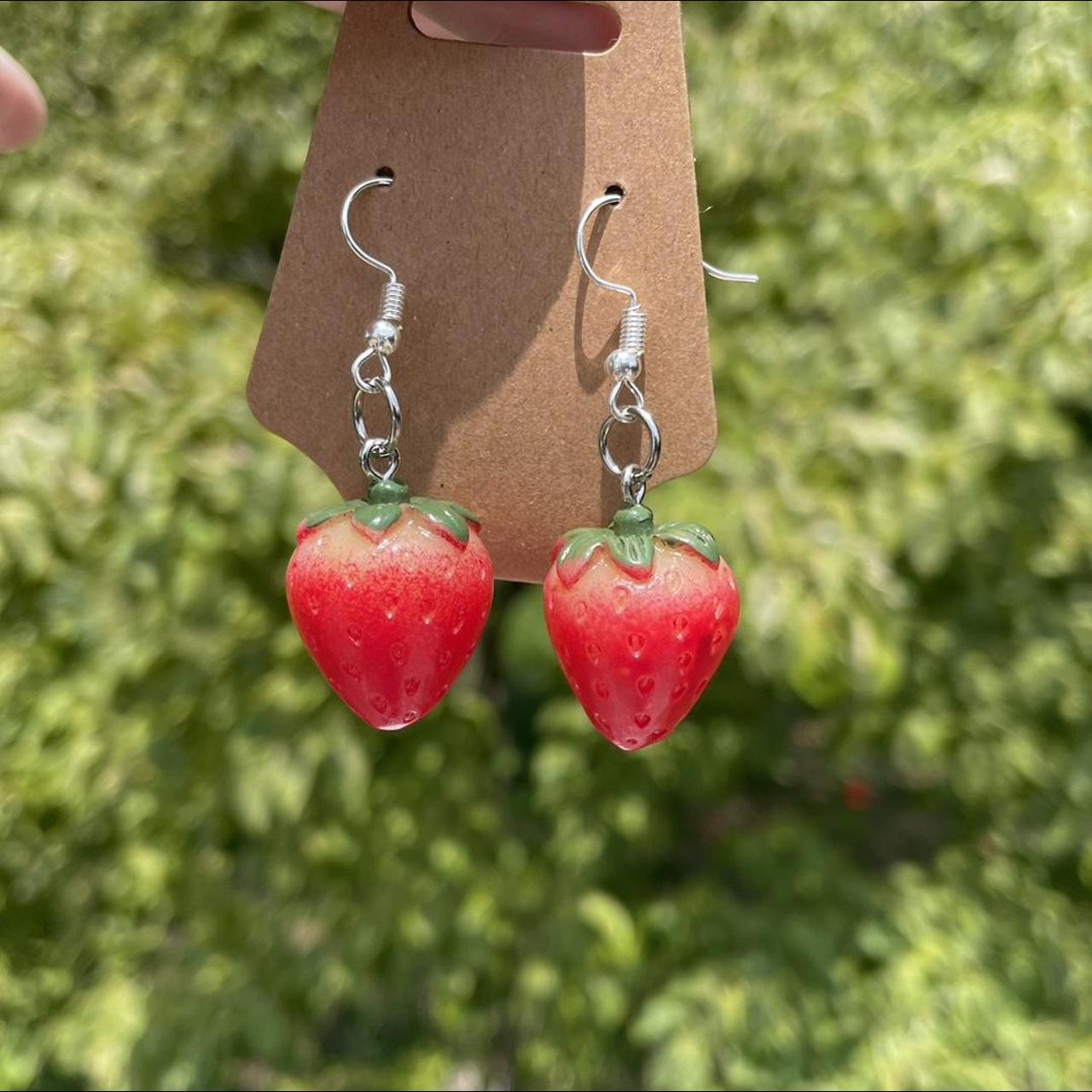 Strawberry earrings - super cute strawberry... - Depop
