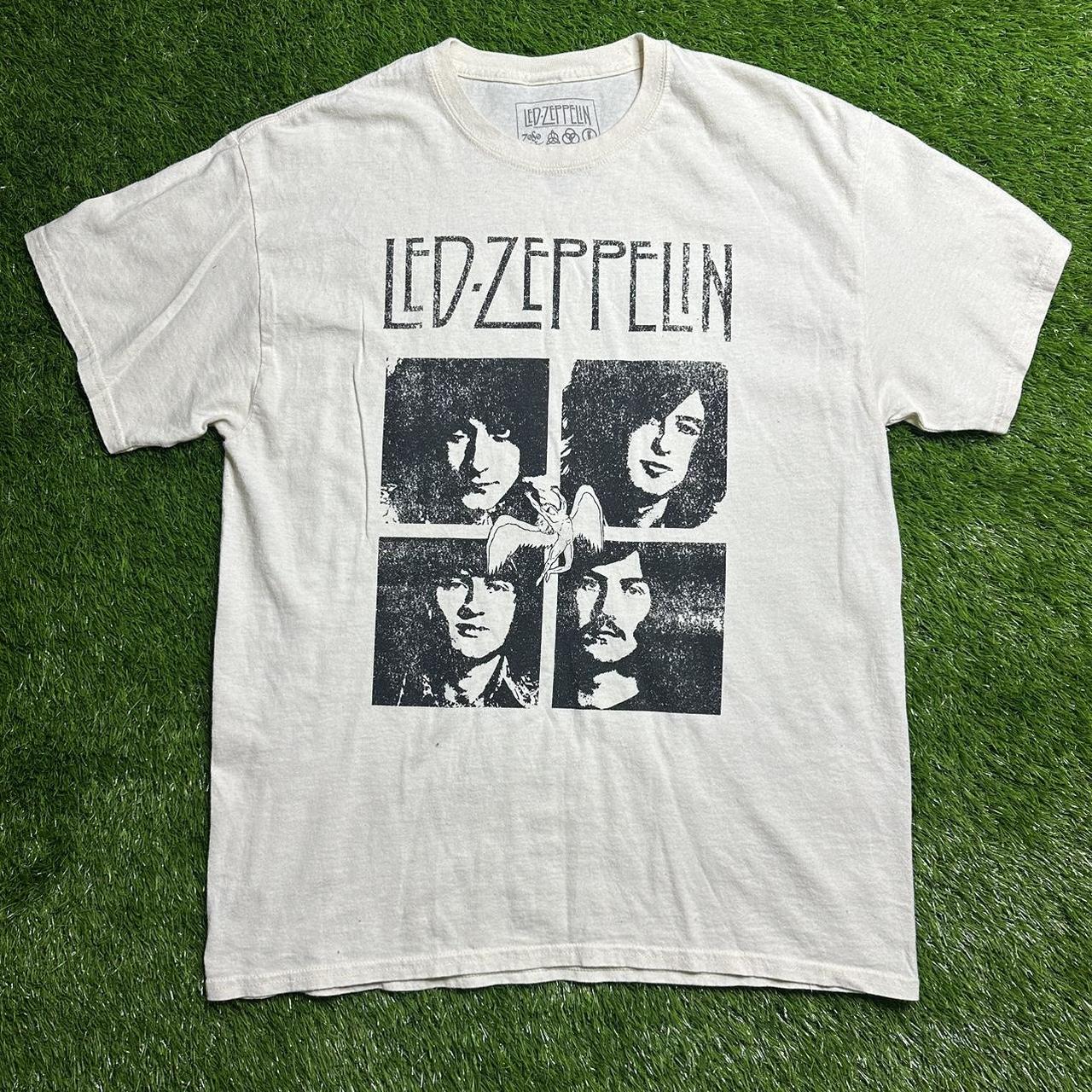 Led Zeppelin Tee Size: M/L Description: Crème and... - Depop