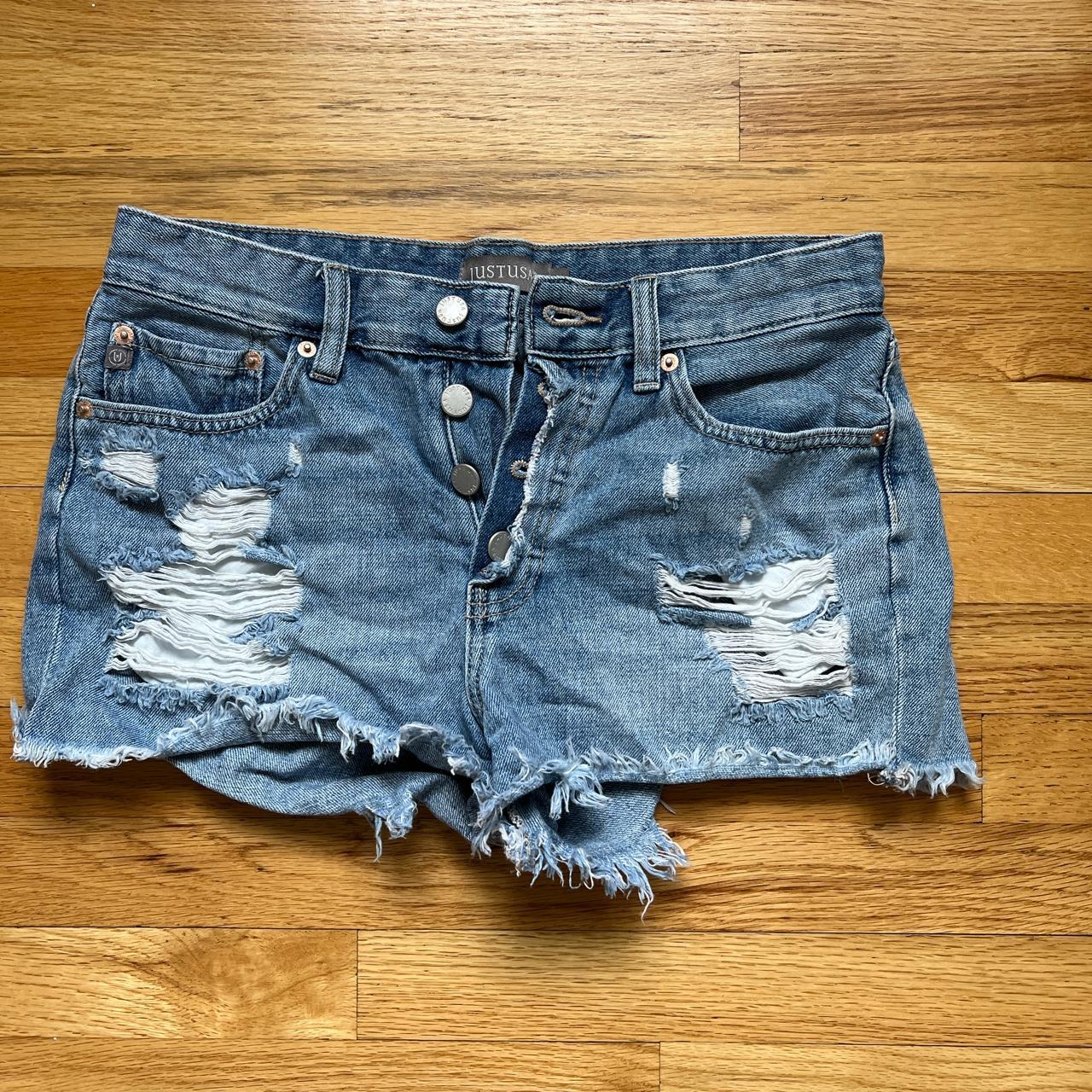 JUST-USA: Denim button up shorts. Size medium. ... - Depop