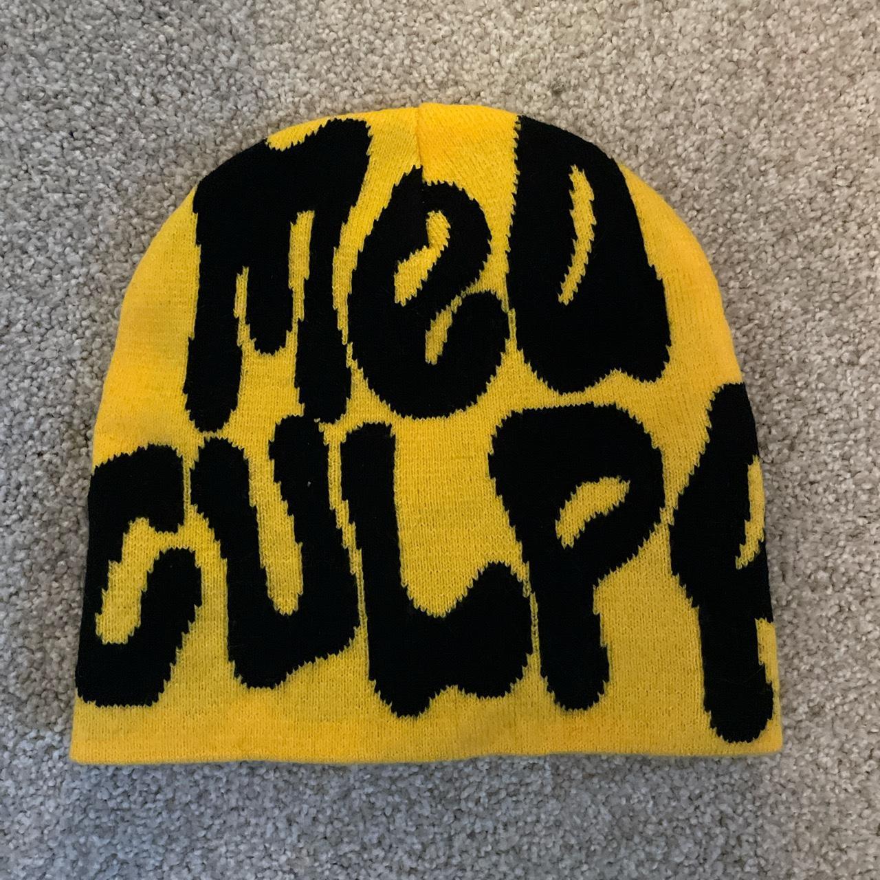 yellow mea culpa beanie - Depop