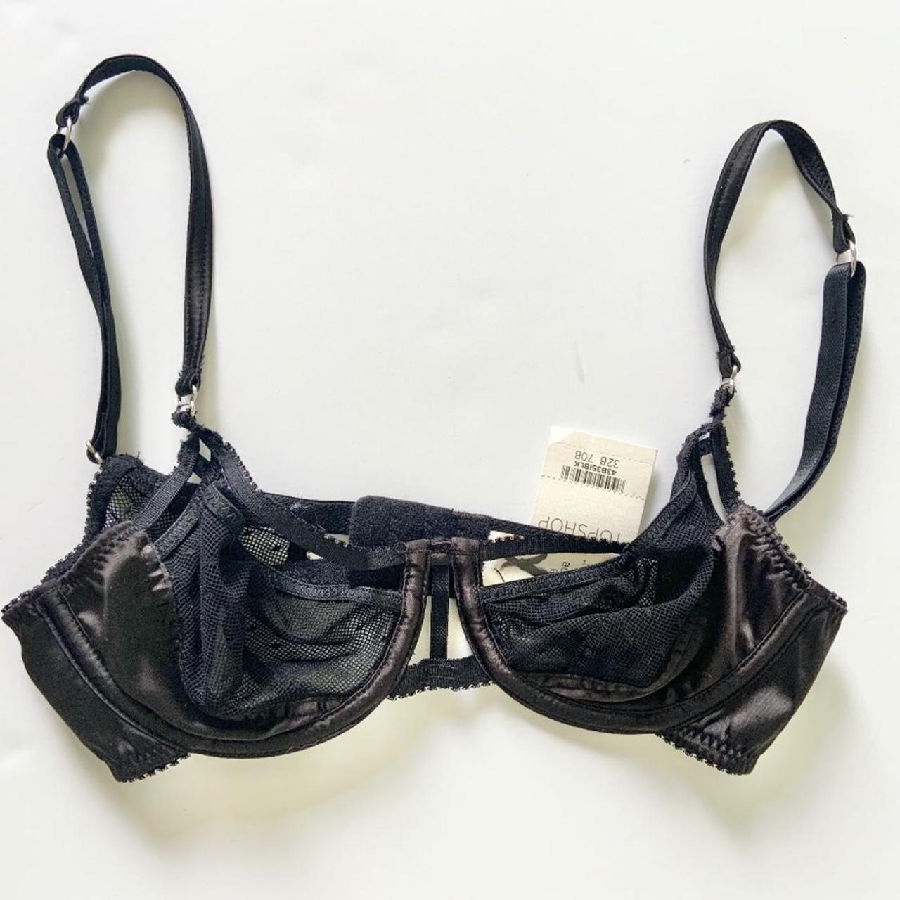 Topshop Black lace underwire bra with adjustable... - Depop