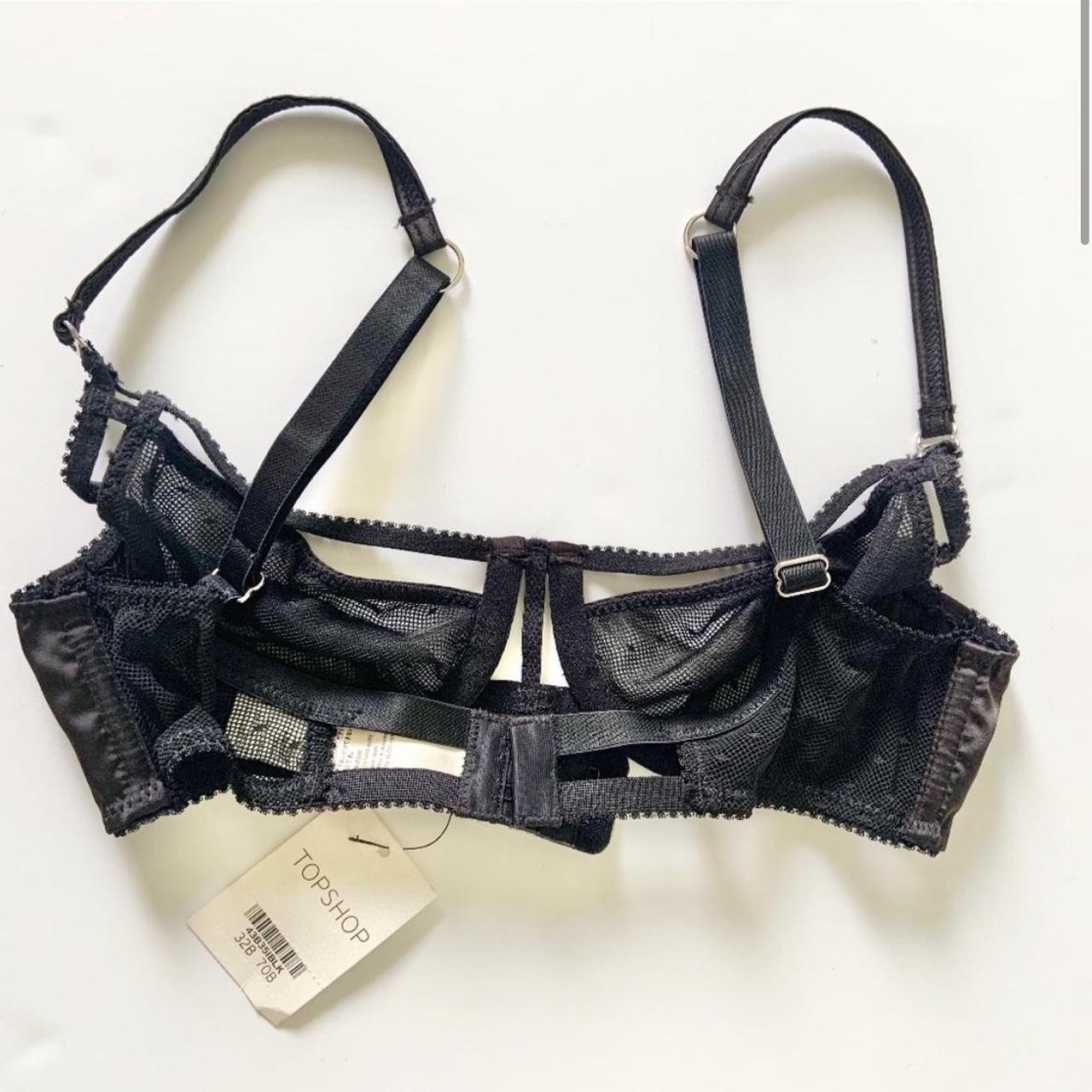 Topshop Black lace underwire bra with adjustable... - Depop