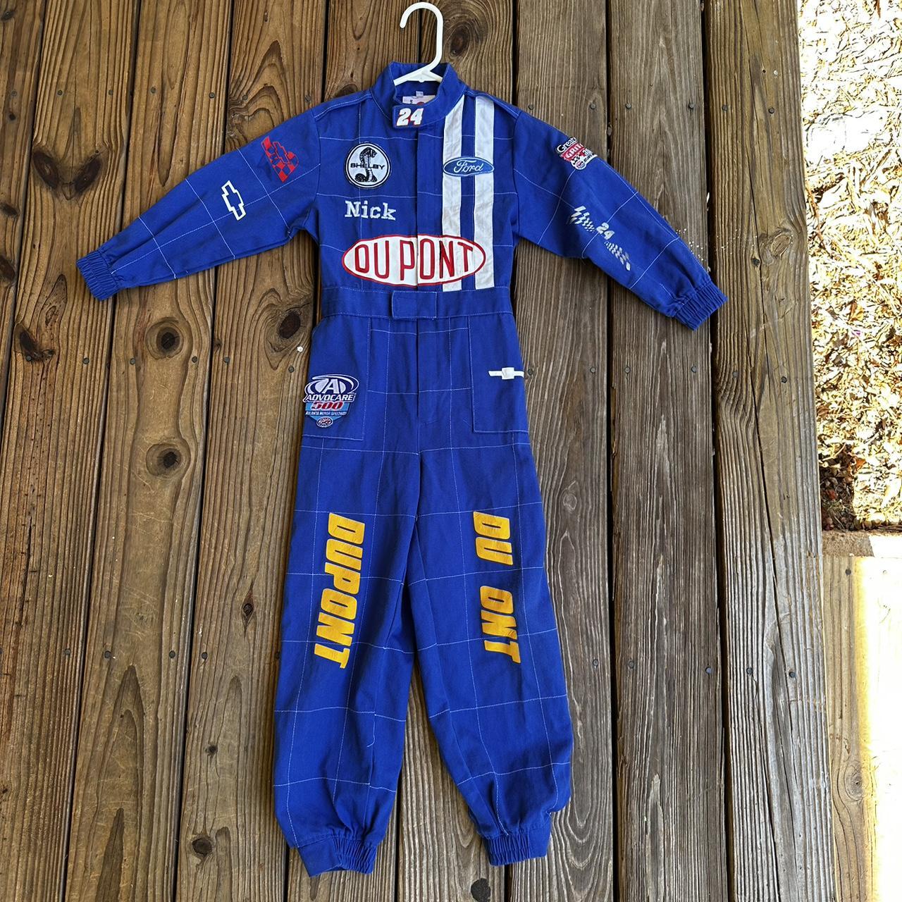 Kids DuPont NASCAR Racing Suit Size 8 7.5/10... - Depop
