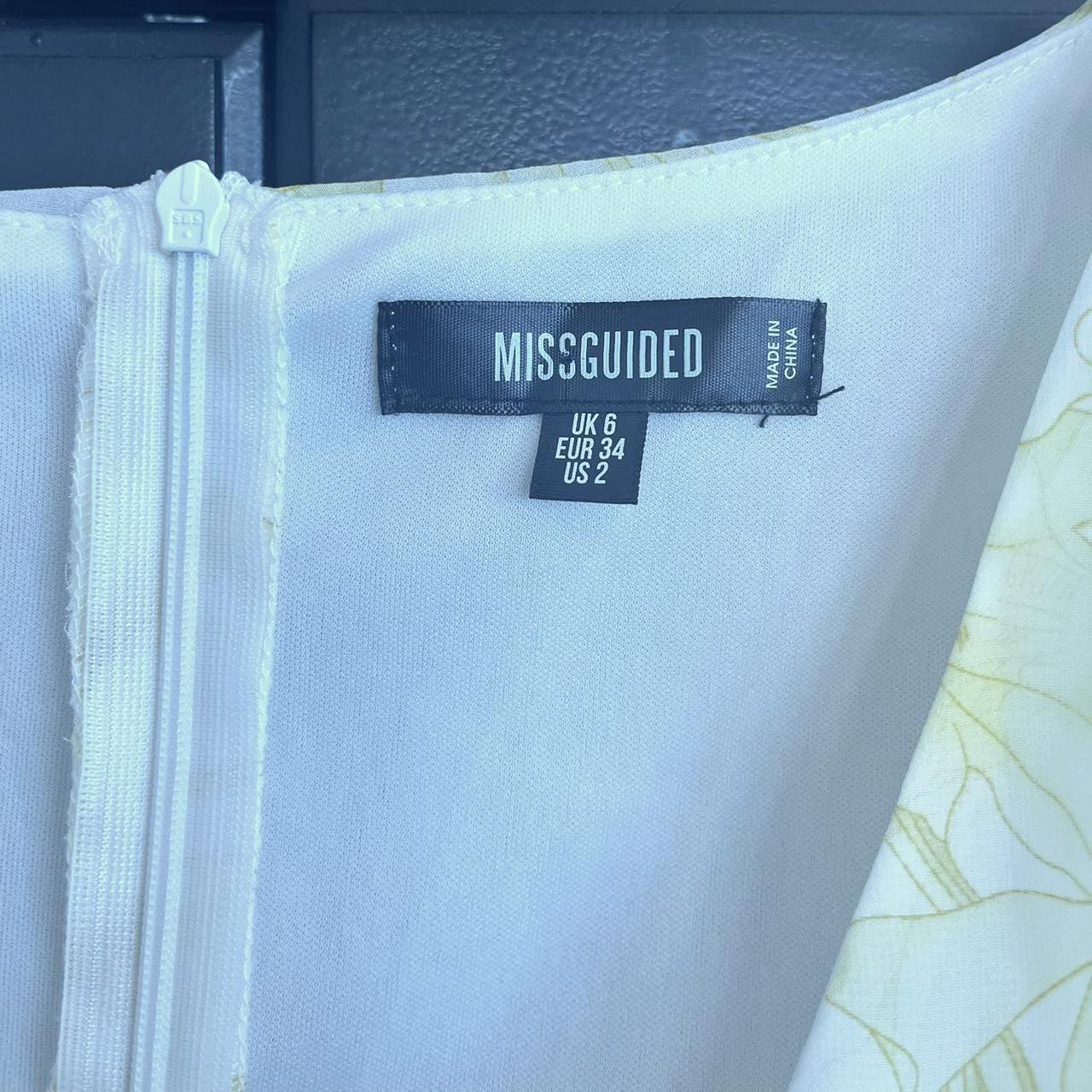 Missguided Yellow Floral Chiffon Mini Dress super... - Depop