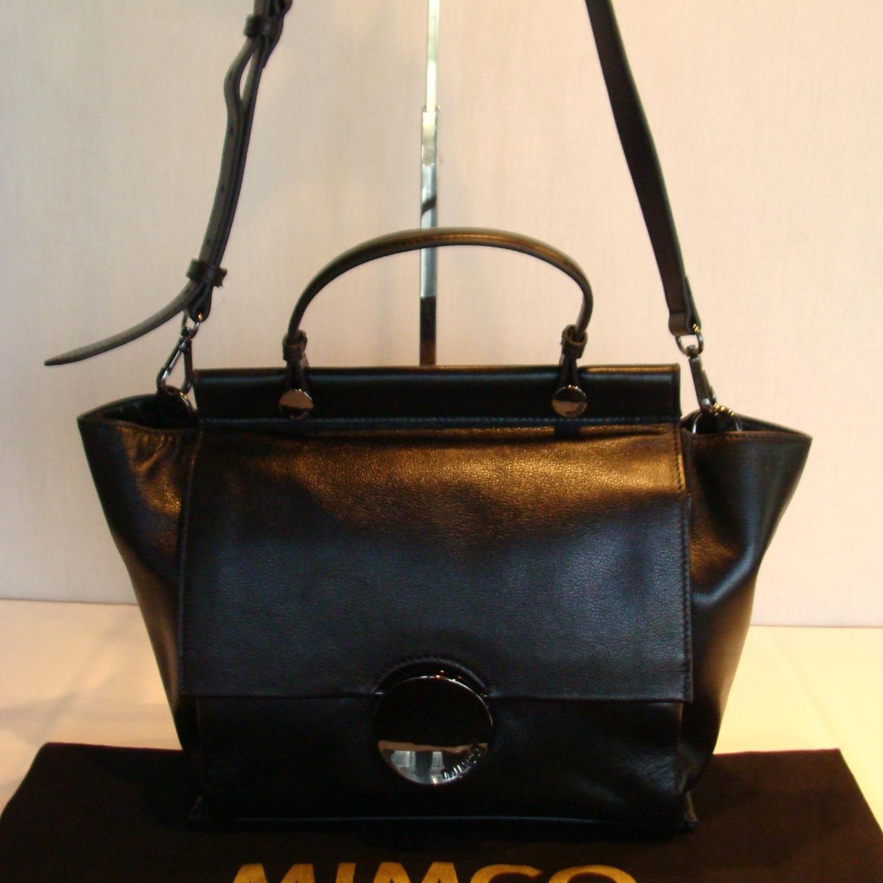 New Mimco Leather Handbag with Dust Cover & Classic... - Depop