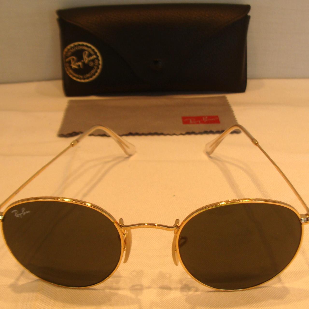 Ray Ban Sunglasses RB3477 Gold Frames Made in Italy... - Depop
