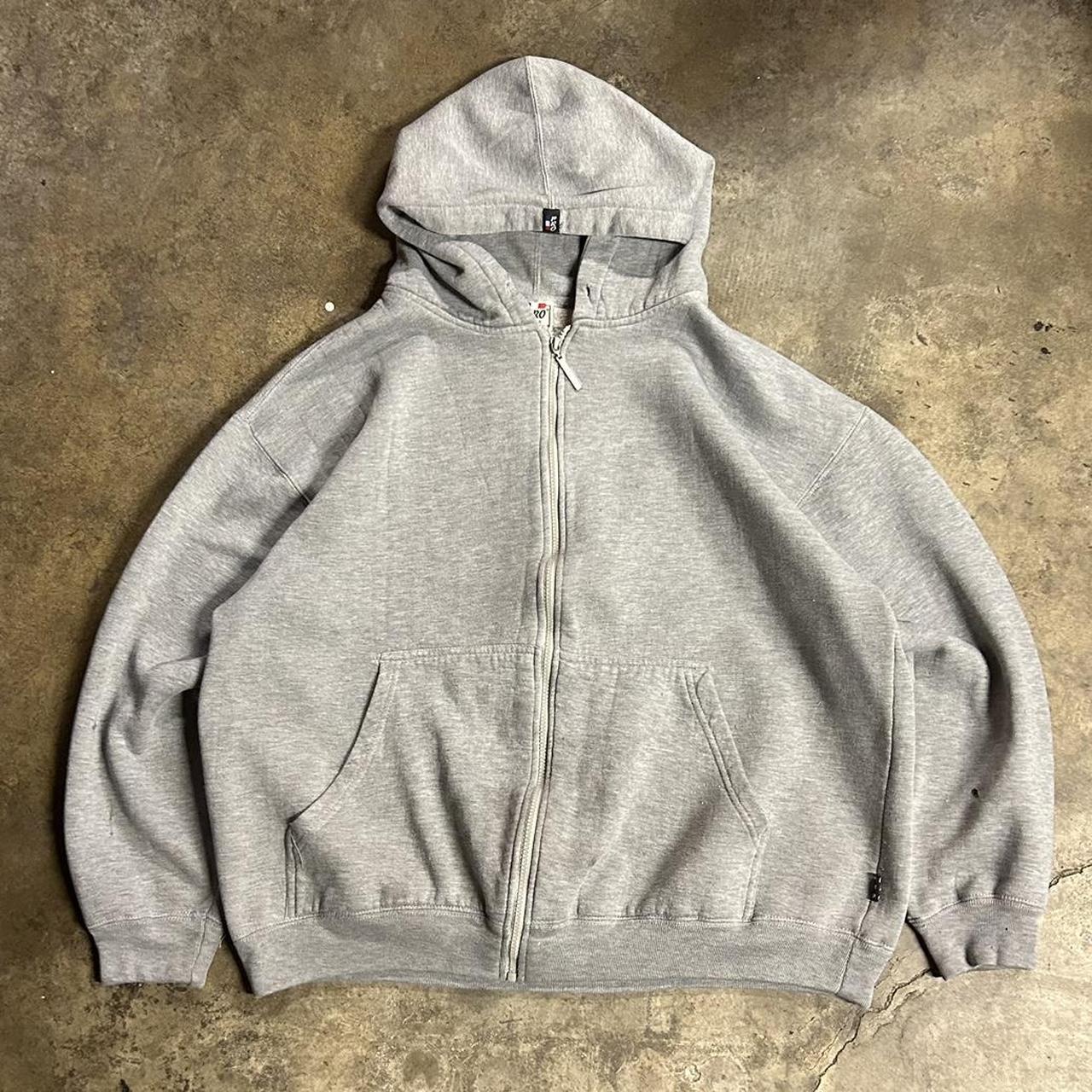 GREY PRO CLUB ZIP UP JACKET PTP: 25in LENGTH:... - Depop