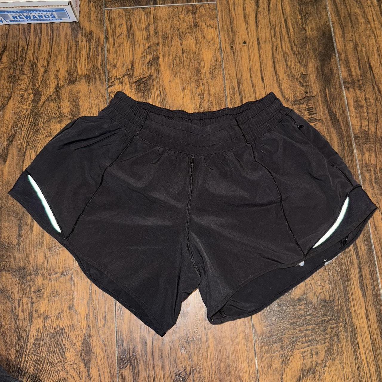 Black lulu shorts with stains on back, blacked out... - Depop