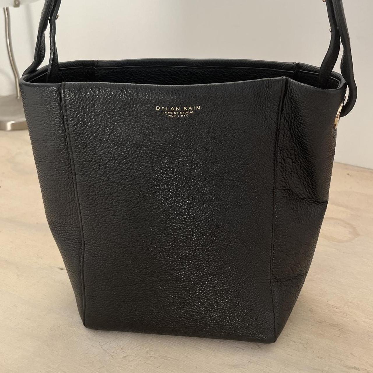 Dylan Kain Bucket Bag - black with gold details A... - Depop