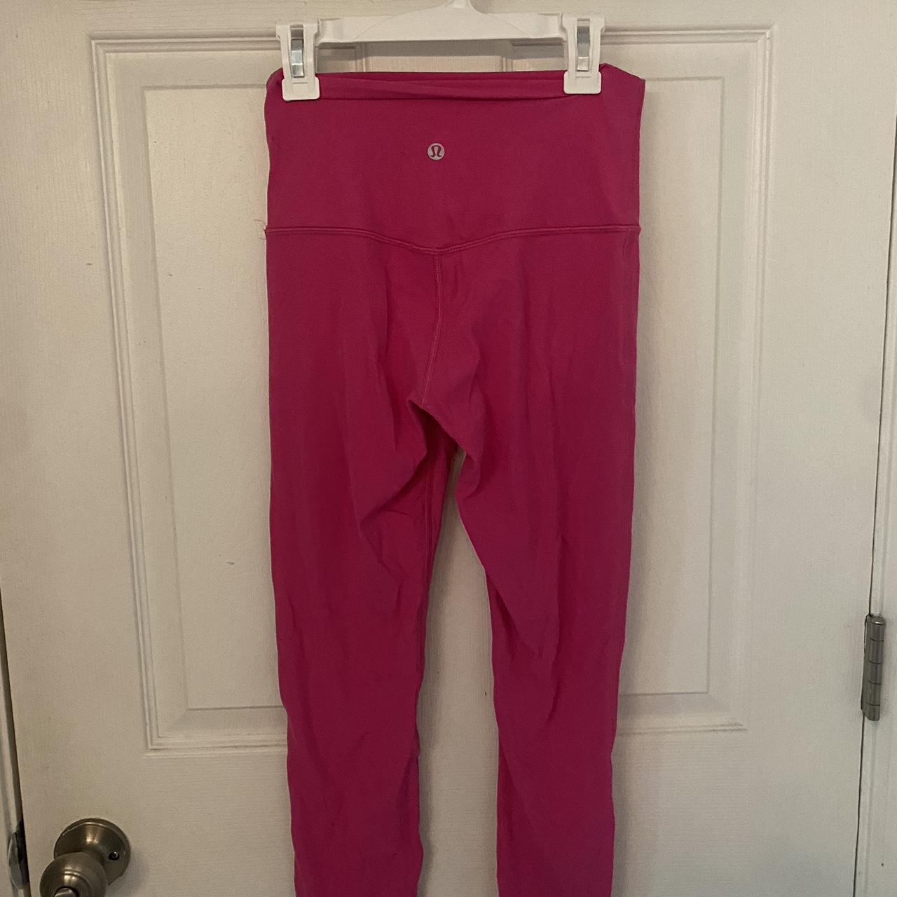 Lululemon sonic pink align high-rise leggings. Worn... - Depop