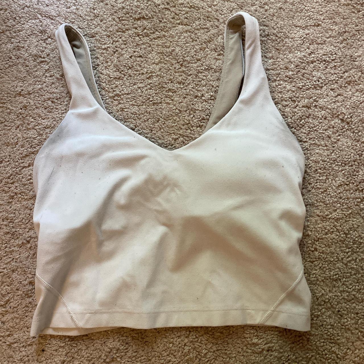 White lululemon align tank size 4 visibly worn... | Depop