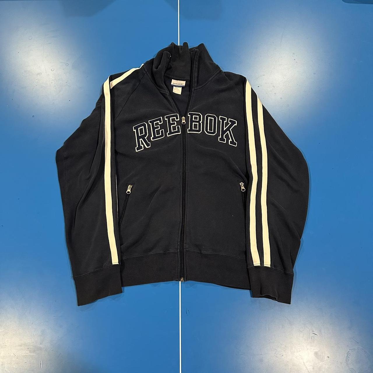 navy 2000s reebok jacket🛤️🛤️🛤️ size med/good condition... - Depop