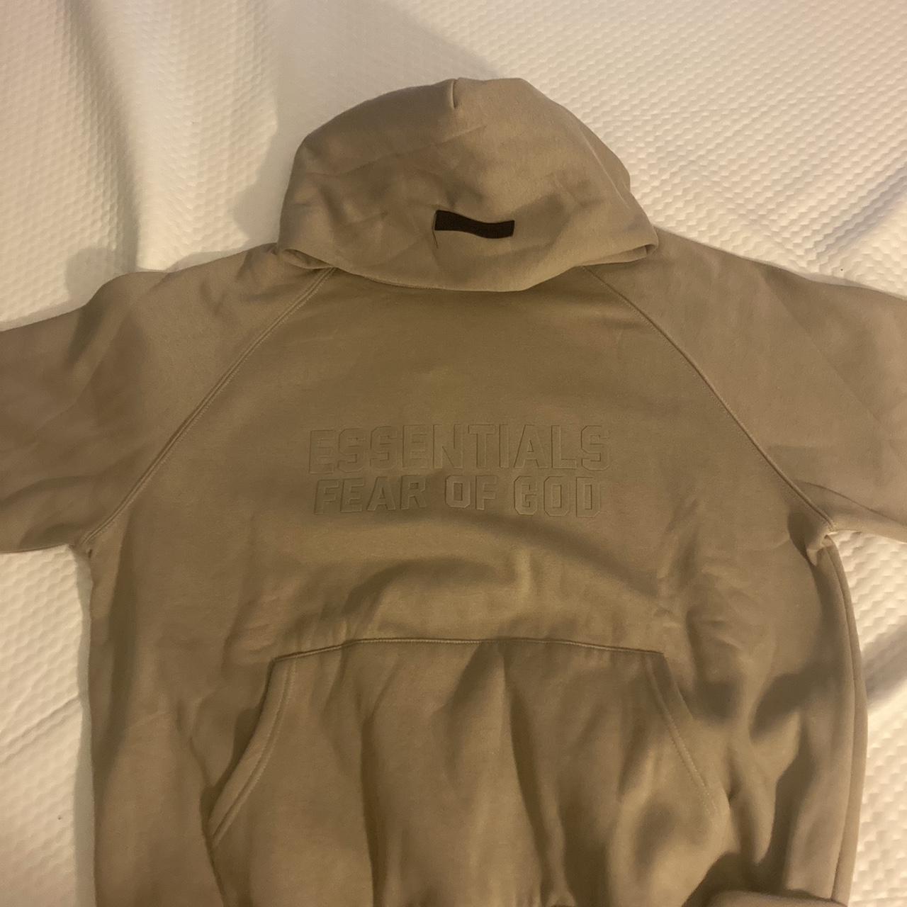 Beige essentials fear of god hoodie Size M Bought... - Depop