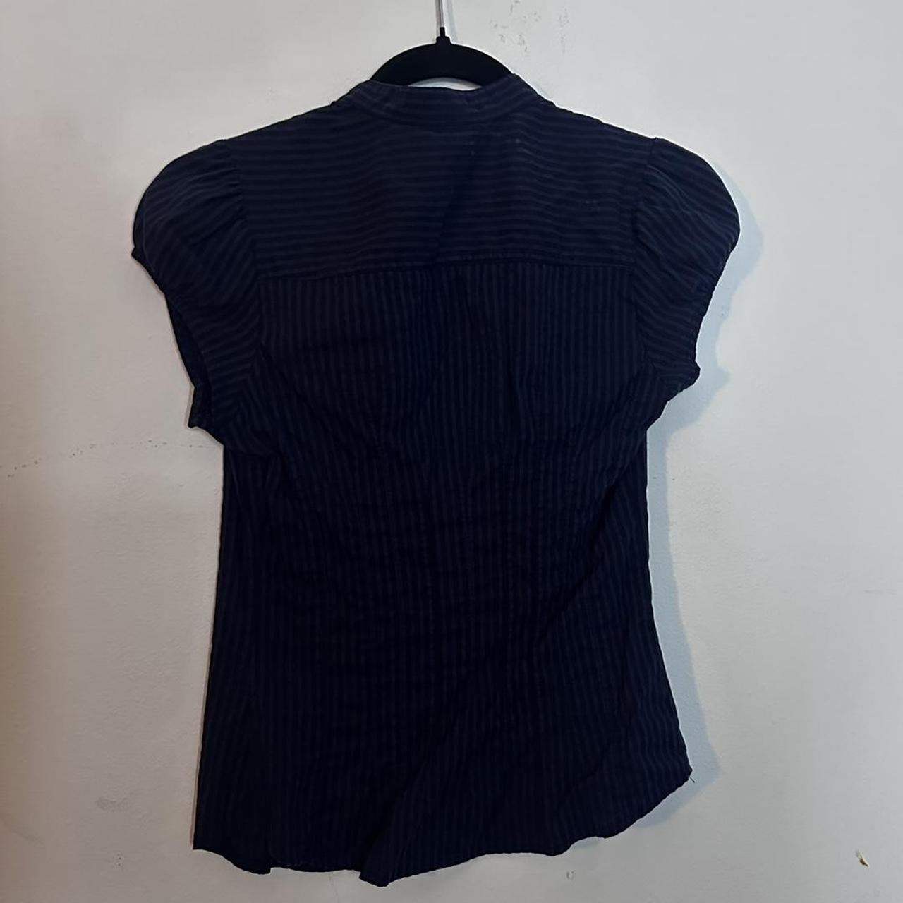 Navy blue pinstripe blouse #pinstripe very office siren | Depop